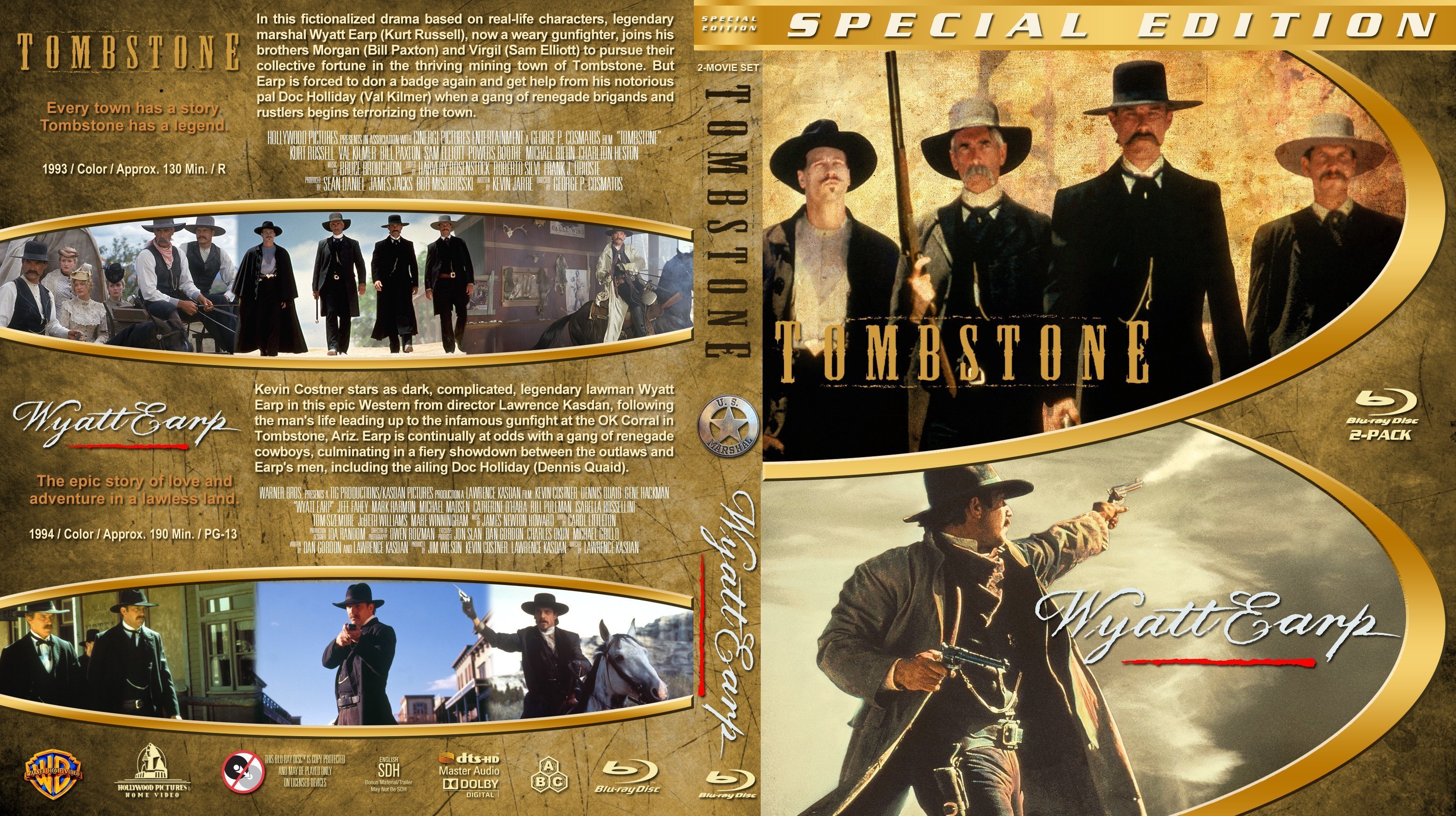 Tombstone Wyatt Earp Double Feature 1993 1994 R1 | Blu-Ray Covers ...