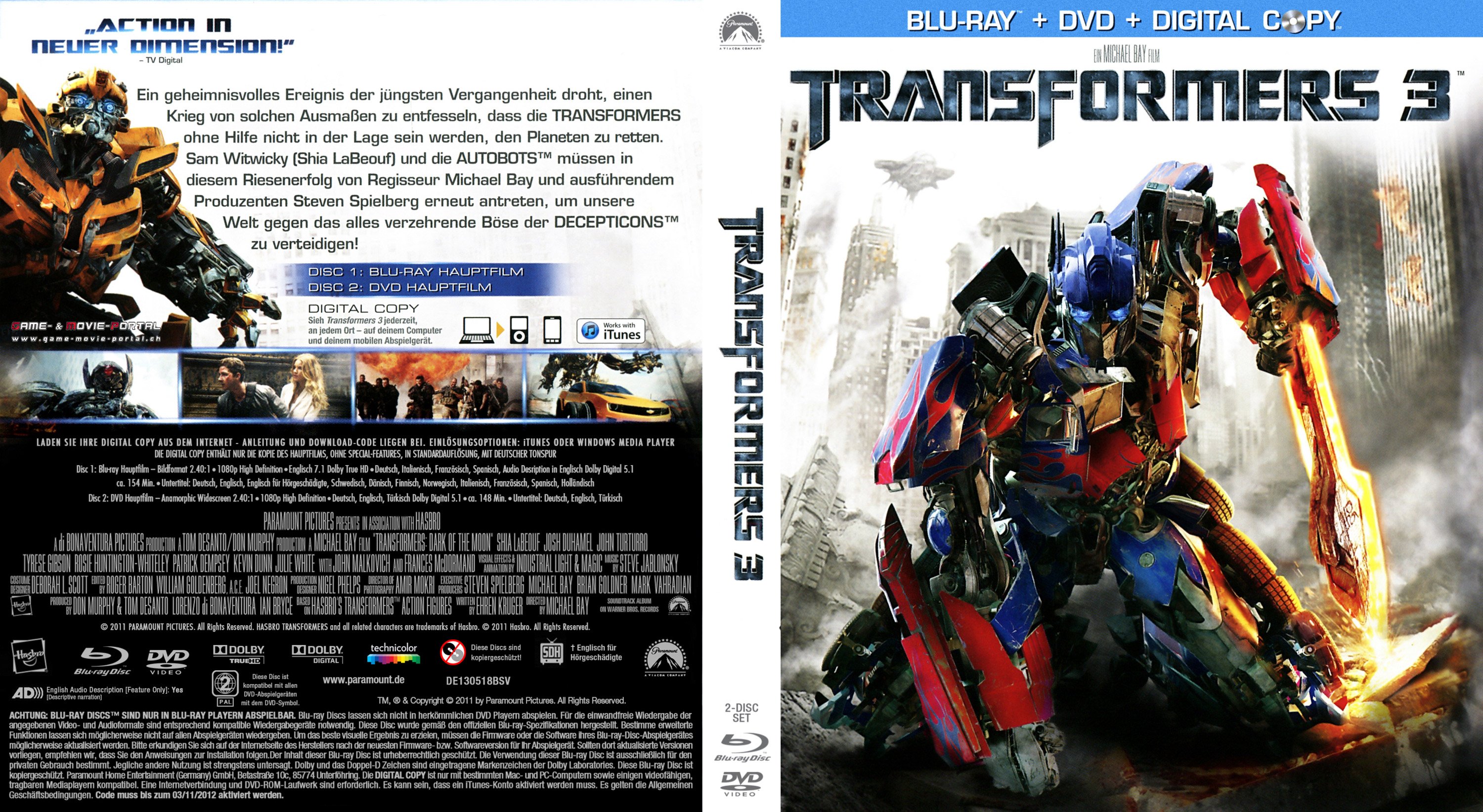 Transformers 3 The Dark Moon | Blu-Ray Covers | Cover Century | Over 1. ...