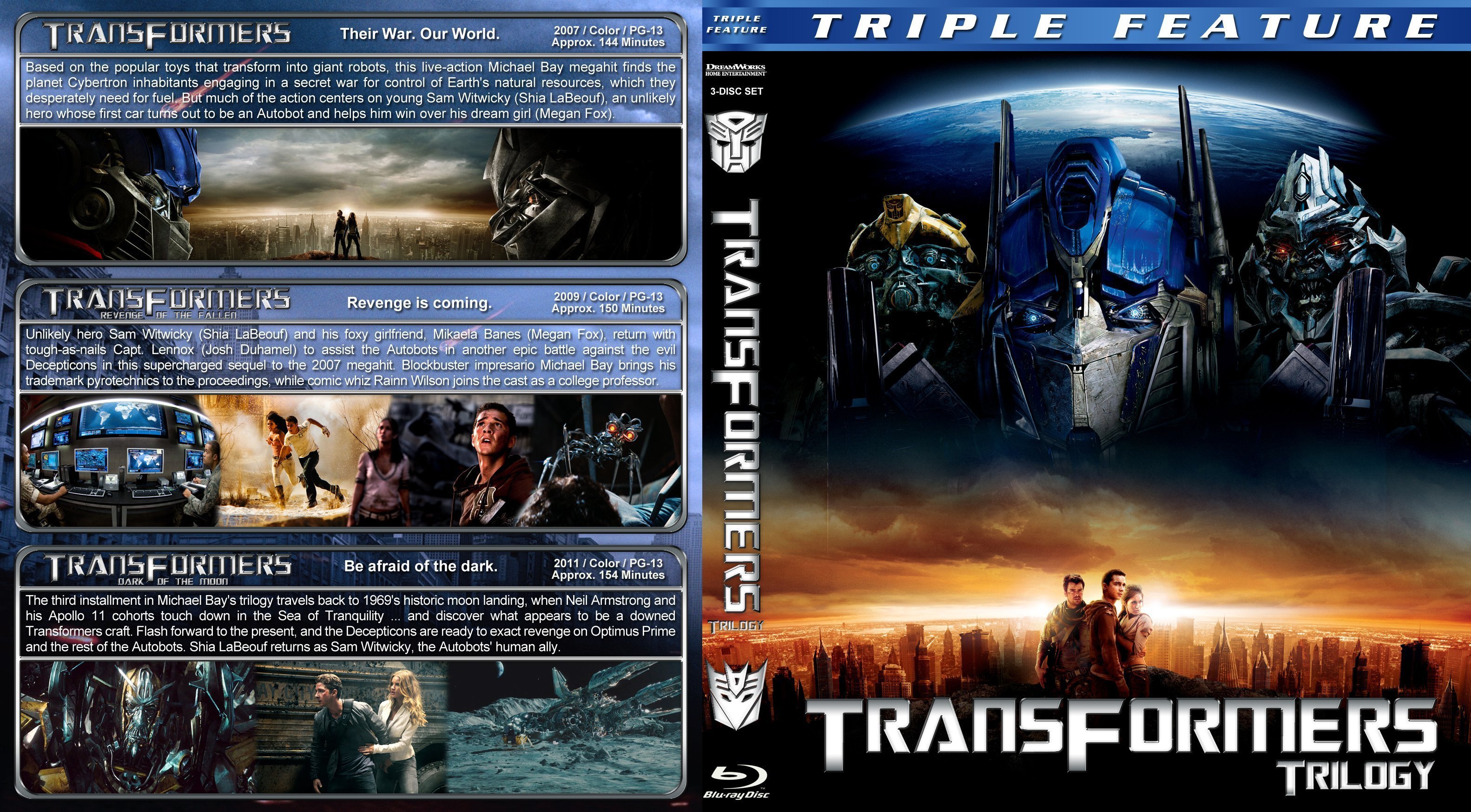 Transformers Trilogy 2007 2011 R1 1 | Blu-Ray Covers | Cover Century ...