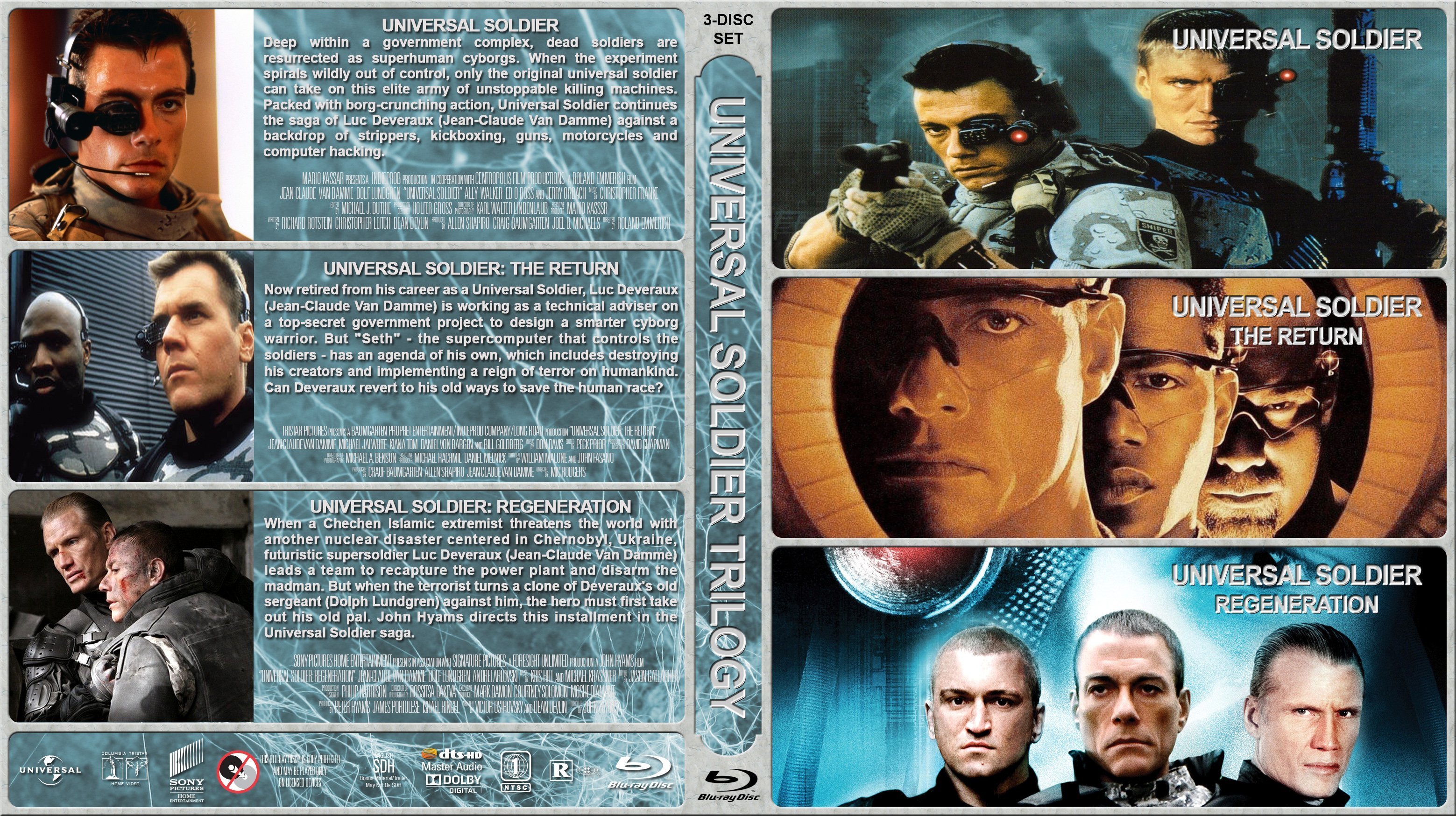 Universal Soldier Trilogy 1992 2009 R1 | Blu-Ray Covers | Cover Century ...