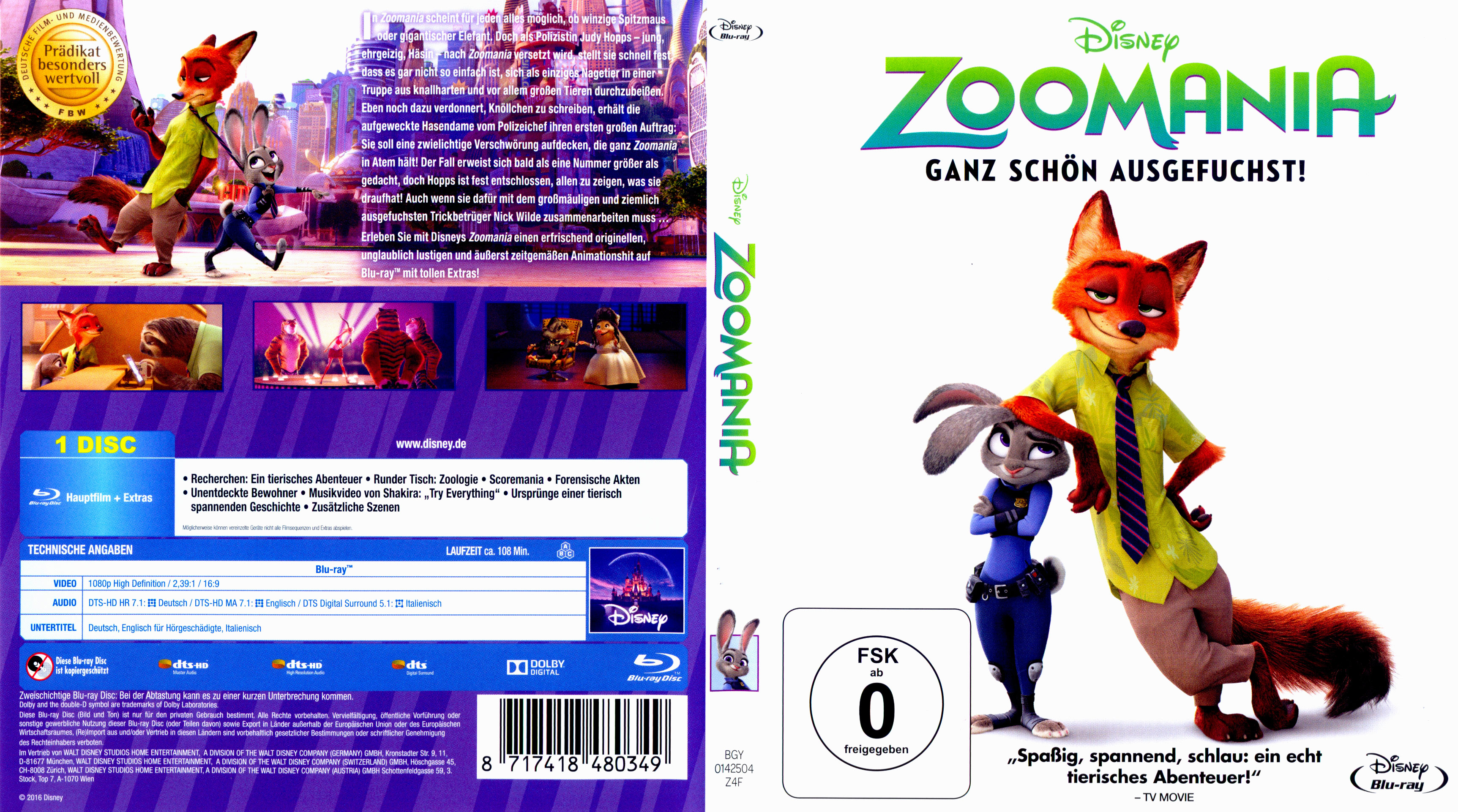 Zoomania ganz schon ausgefuchst | Blu-Ray Covers | Cover Century | Over ...