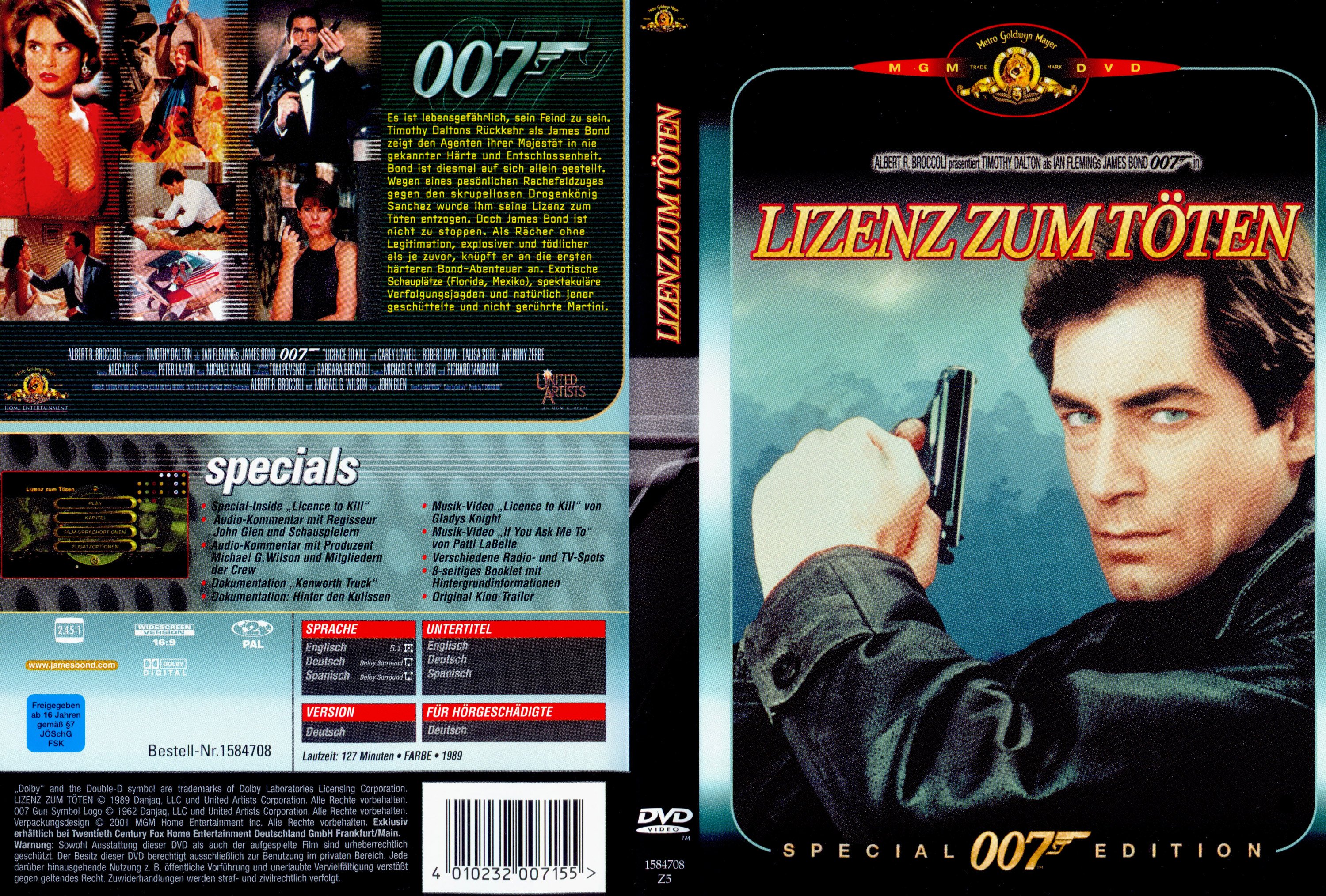007 James Bond Lizenz zum Toten | DVD Covers | Cover Century | Over 1. ...