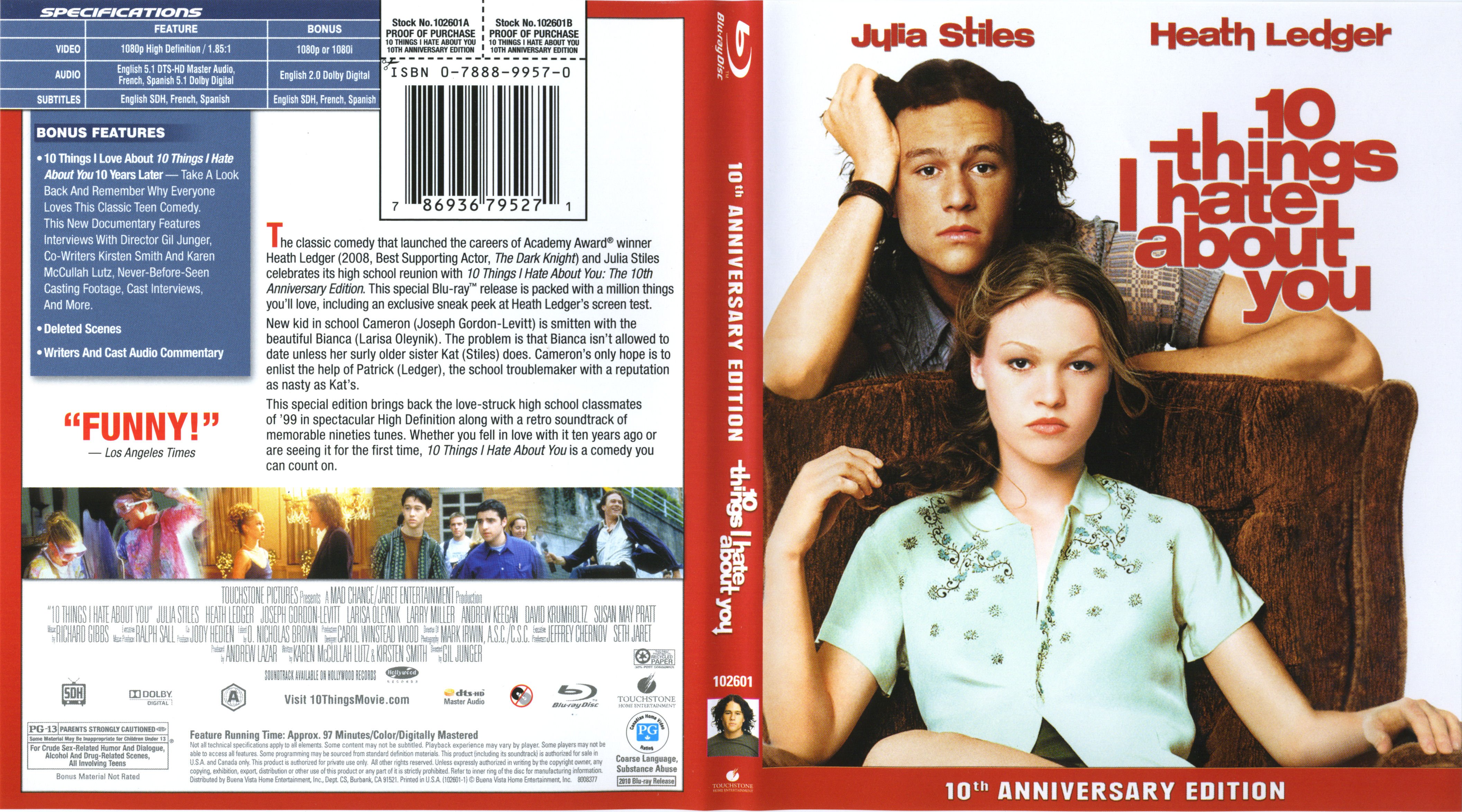 10 Things I Hate About You 1999 | DVD Covers | Cover Century | Over 1. ...