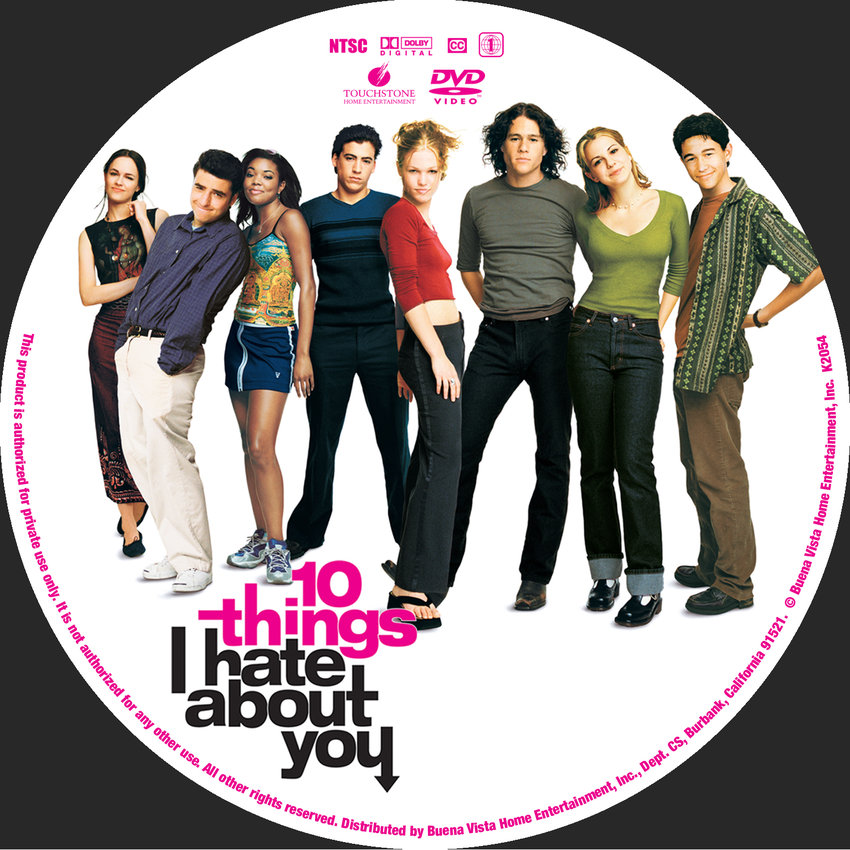 10 Things I Hate About You Custom Dvd Label V8 001 Dvd Covers Cover