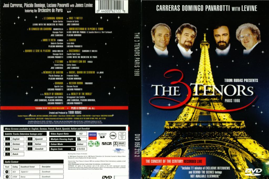 3 Tenors The In Concert Paris 1998 DVD US | DVD Covers | Cover Century ...