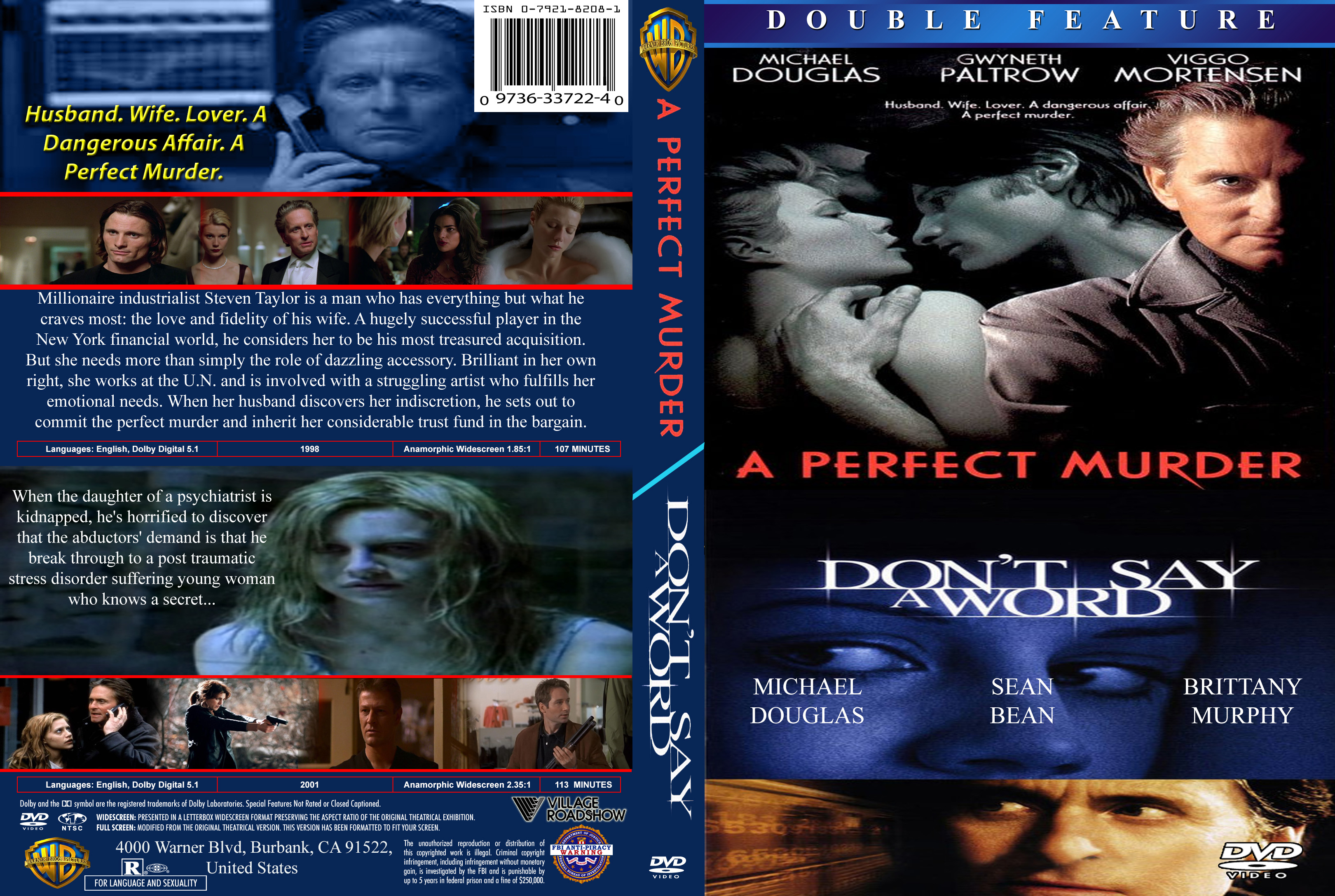 A Perfect Murder Don t Say A Word Double Feature 2001 | DVD Covers ...