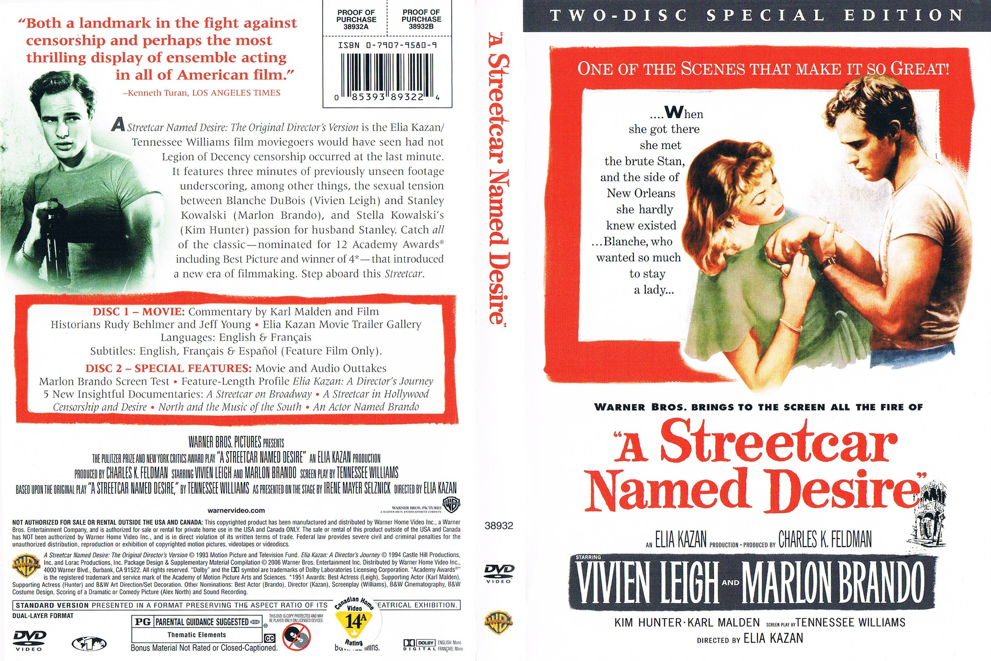 A Streetcar Named Desire Special Edition 1951 FS R1 | DVD Covers ...