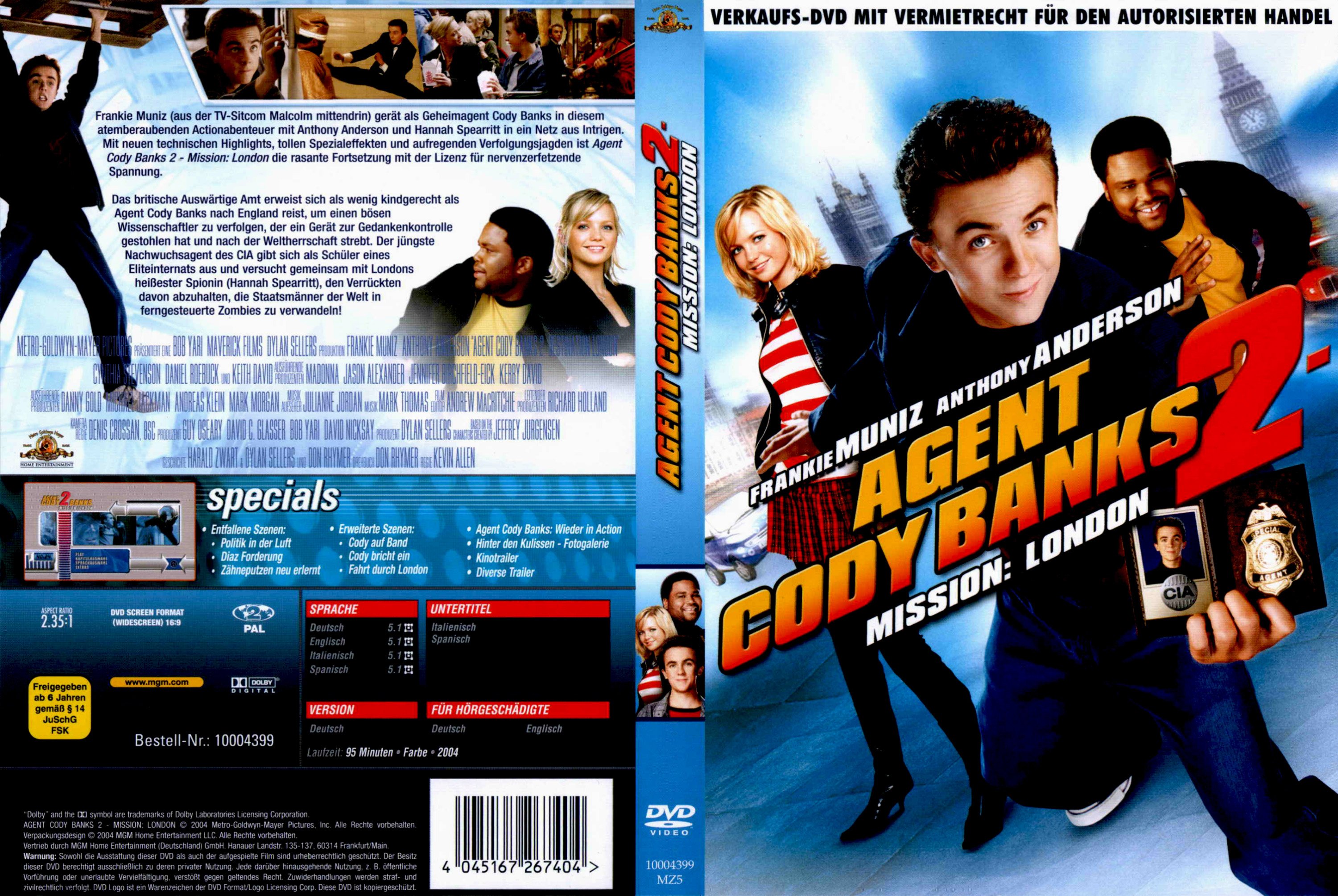 Agent Cody Banks 2 Mission London | DVD Covers | Cover Century | Over 1 ...