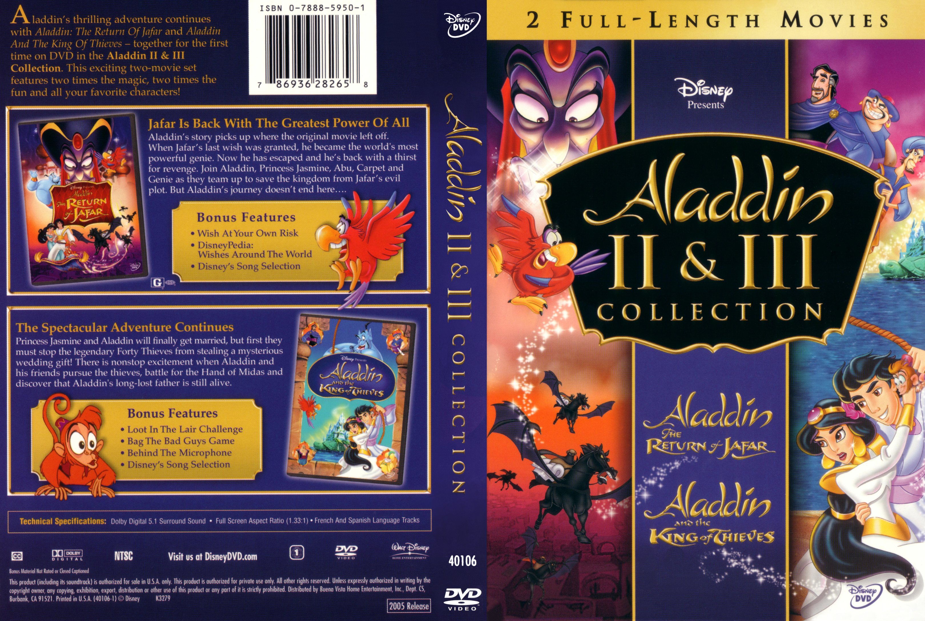 Aladdin 2 Movie Collection 1994 1996 R1 | DVD Covers | Cover Century ...
