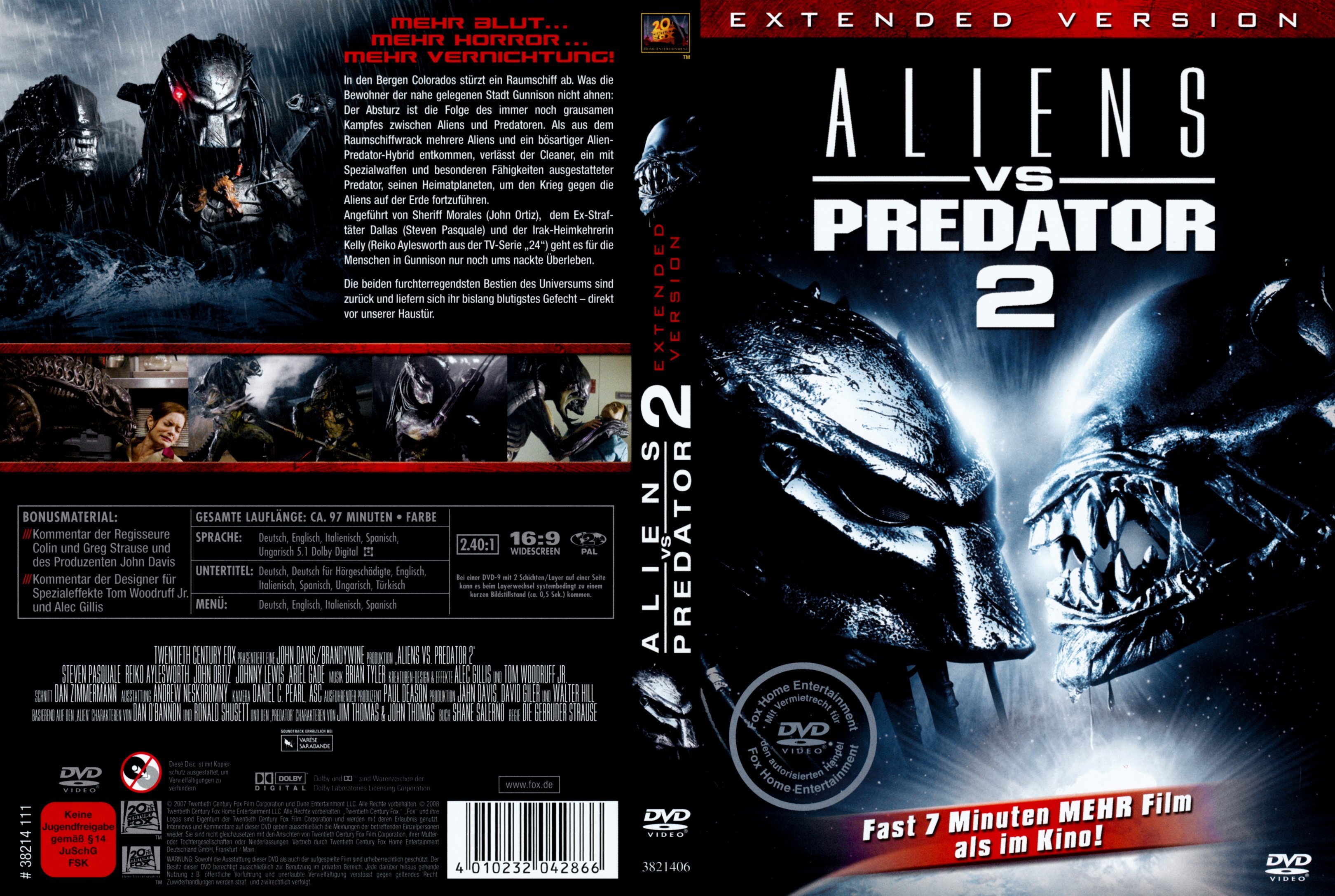 Alien vs Predator 2 Extended Version | DVD Covers | Cover Century ...