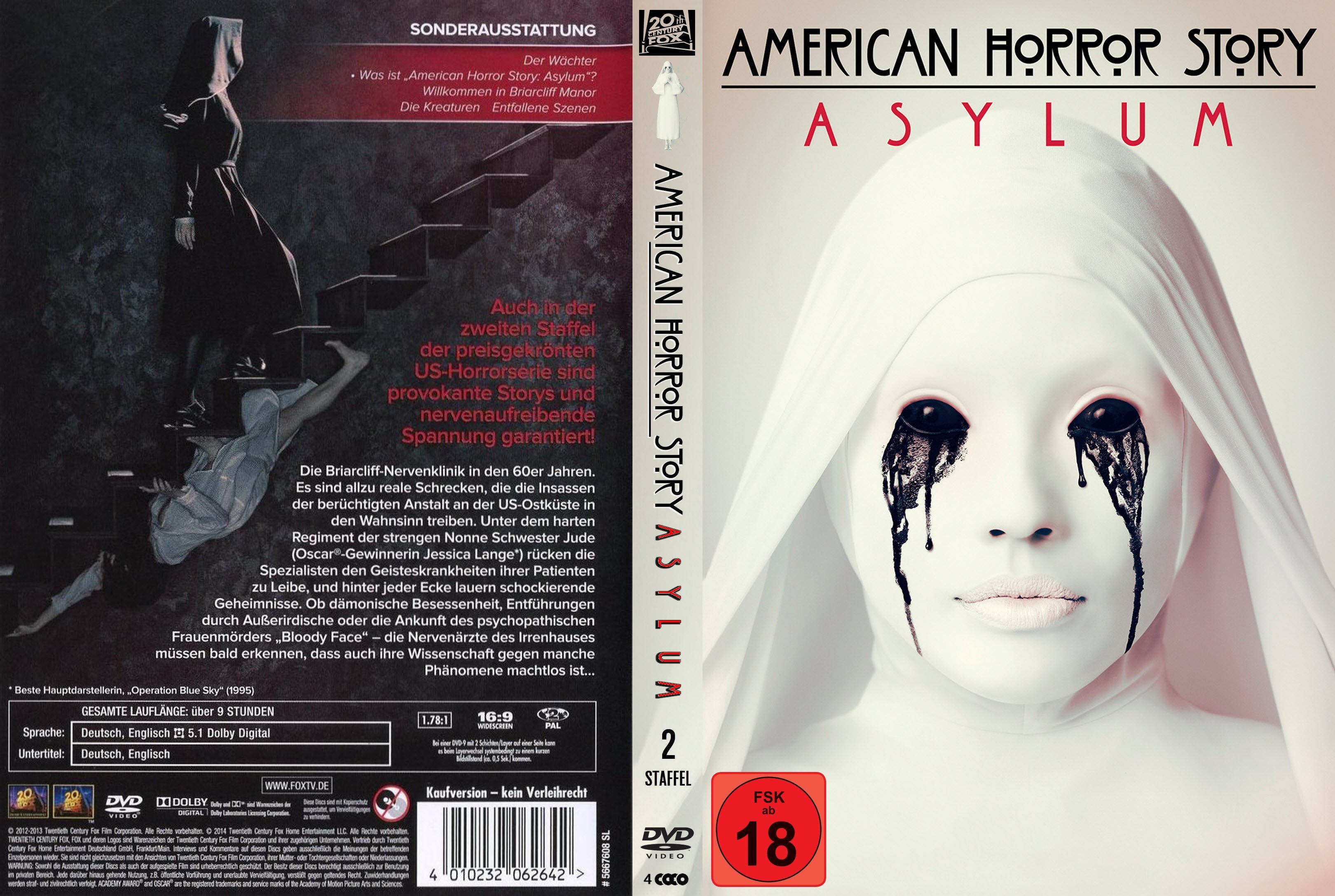 American Horror Story Asylum Staffel 2 R2 German Cover labels 4 | DVD ...
