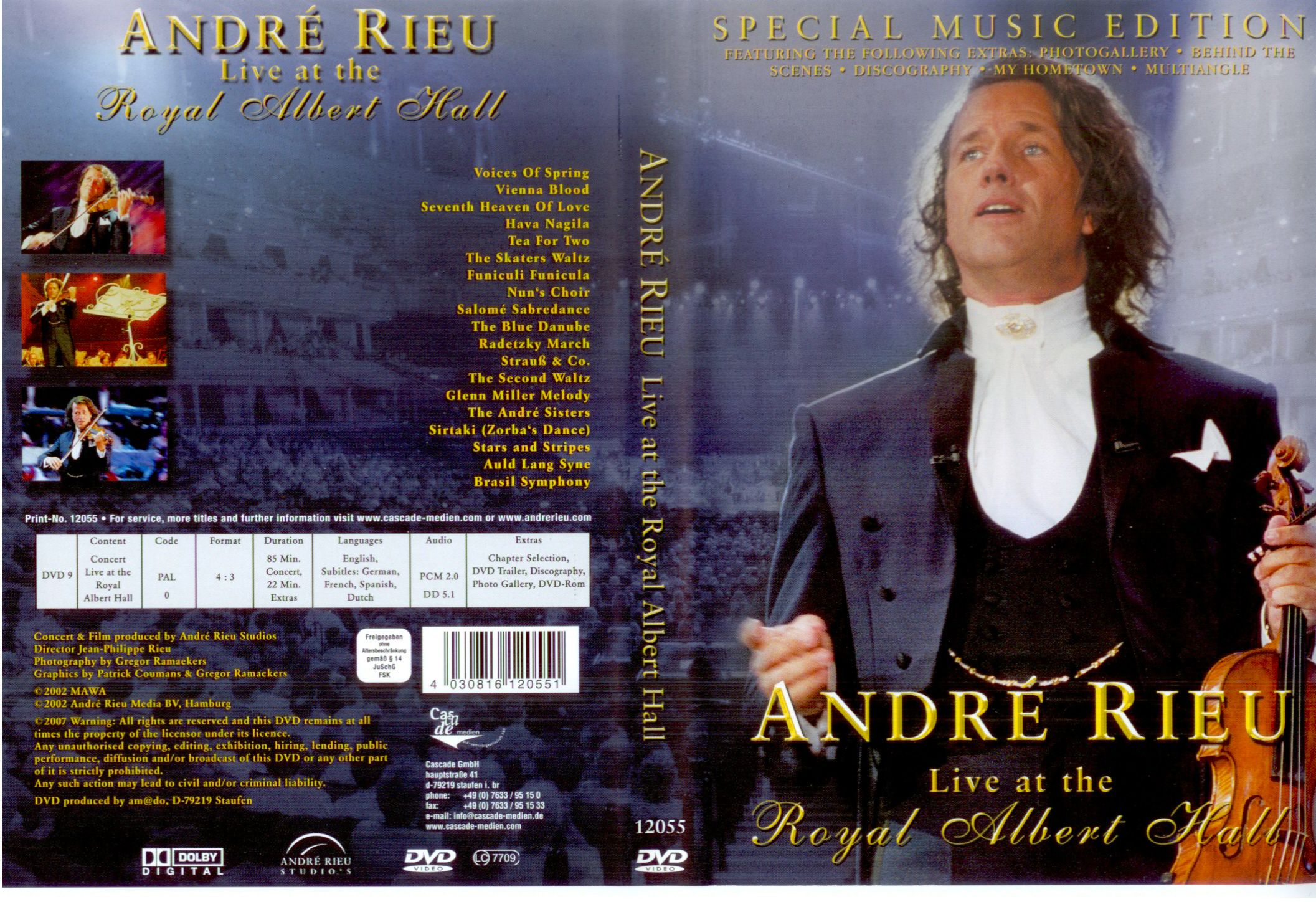 Andre Rieu Live At The Royal Albert Hall DVD NL4 | DVD Covers | Cover ...