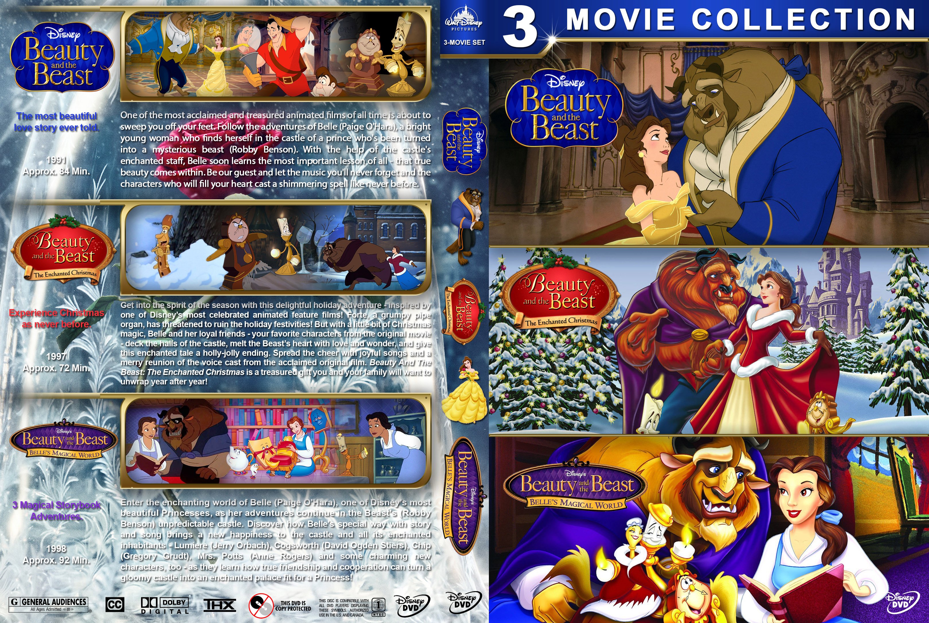 Beauty and the Beast Triple Feature 1991 1998 Covers | DVD Covers ...