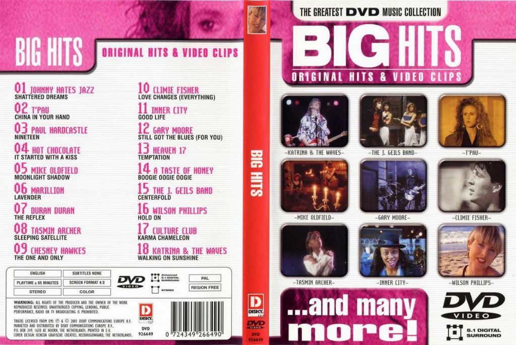 Big Hits Original Hits and Video Clips DVD US | DVD Covers | Cover ...