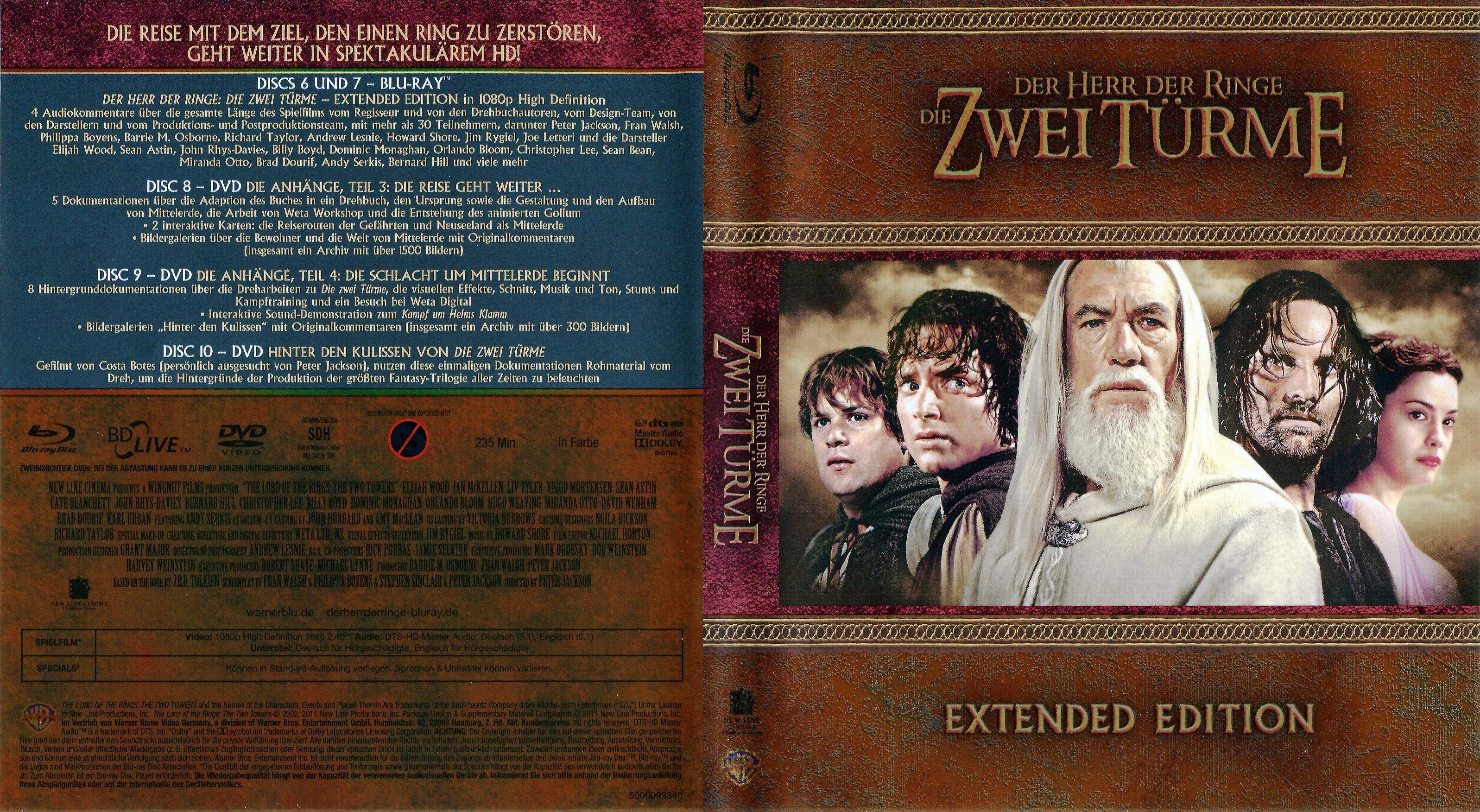Der Herr der Ringe Die zwei Turme Extended Edition 1 | DVD Covers ...