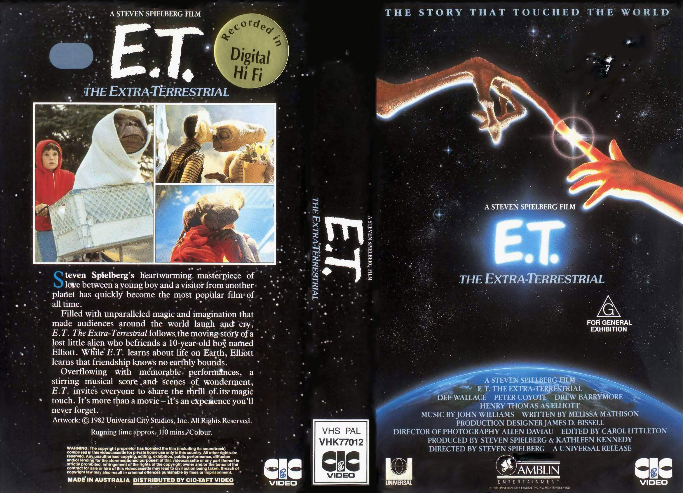 E T The Extra Terrestrial 1982 WS R4 Original V H S | DVD Covers ...