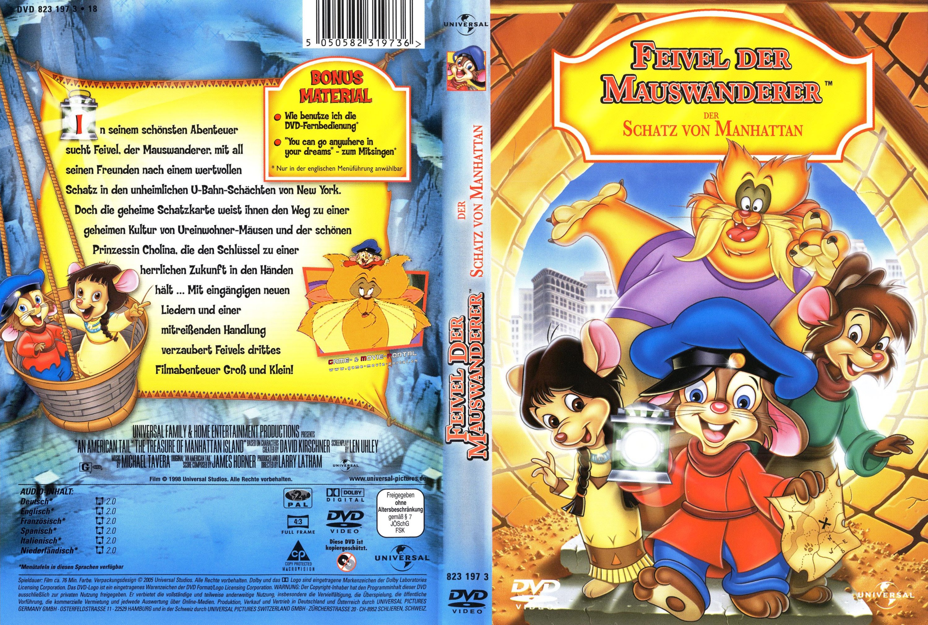 Feivel der Mauswanderer Der Schatz von Manhattan | DVD Covers | Cover ...