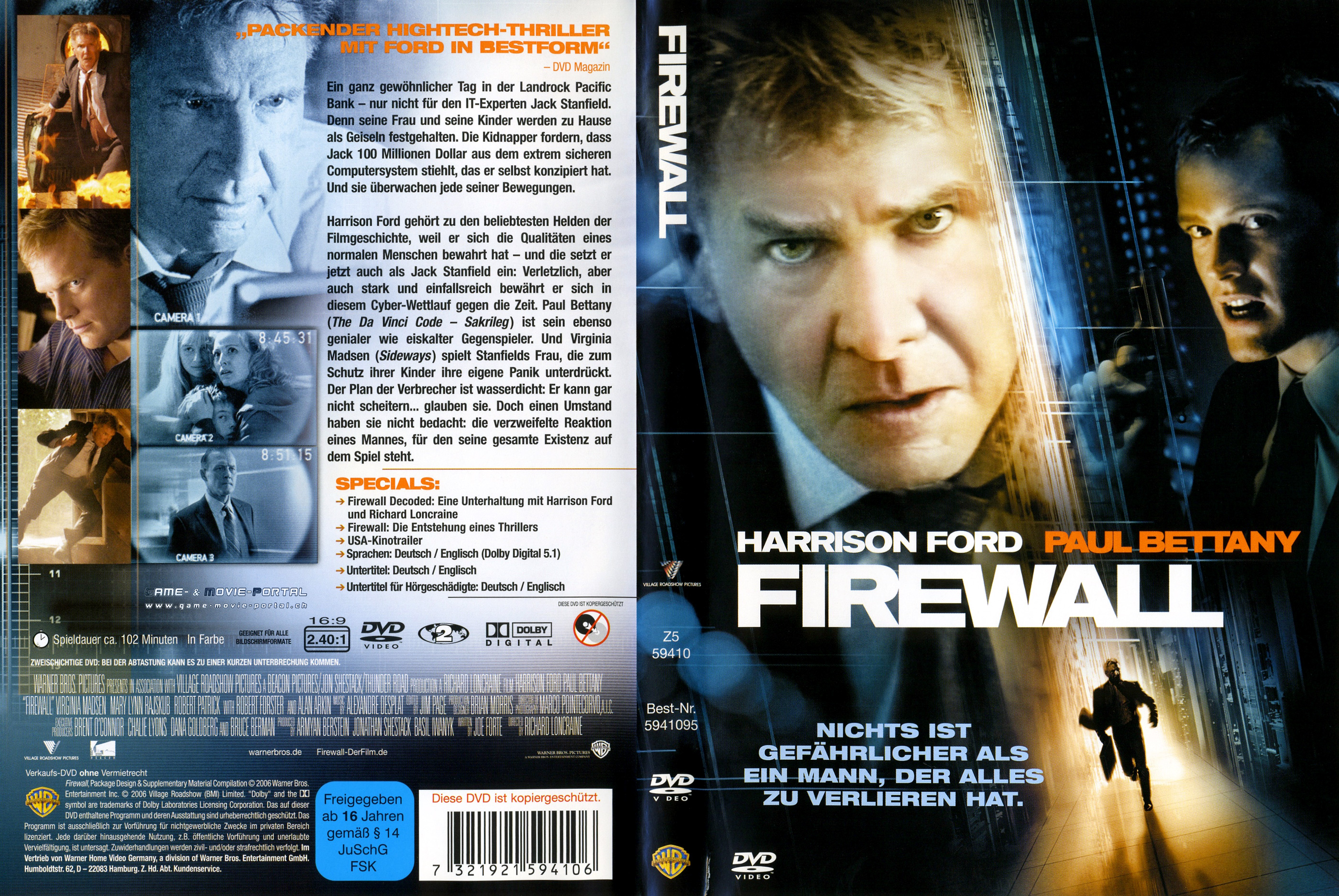 Firewall Harrison Ford Paul Bettany | DVD Covers | Cover Century | Over ...