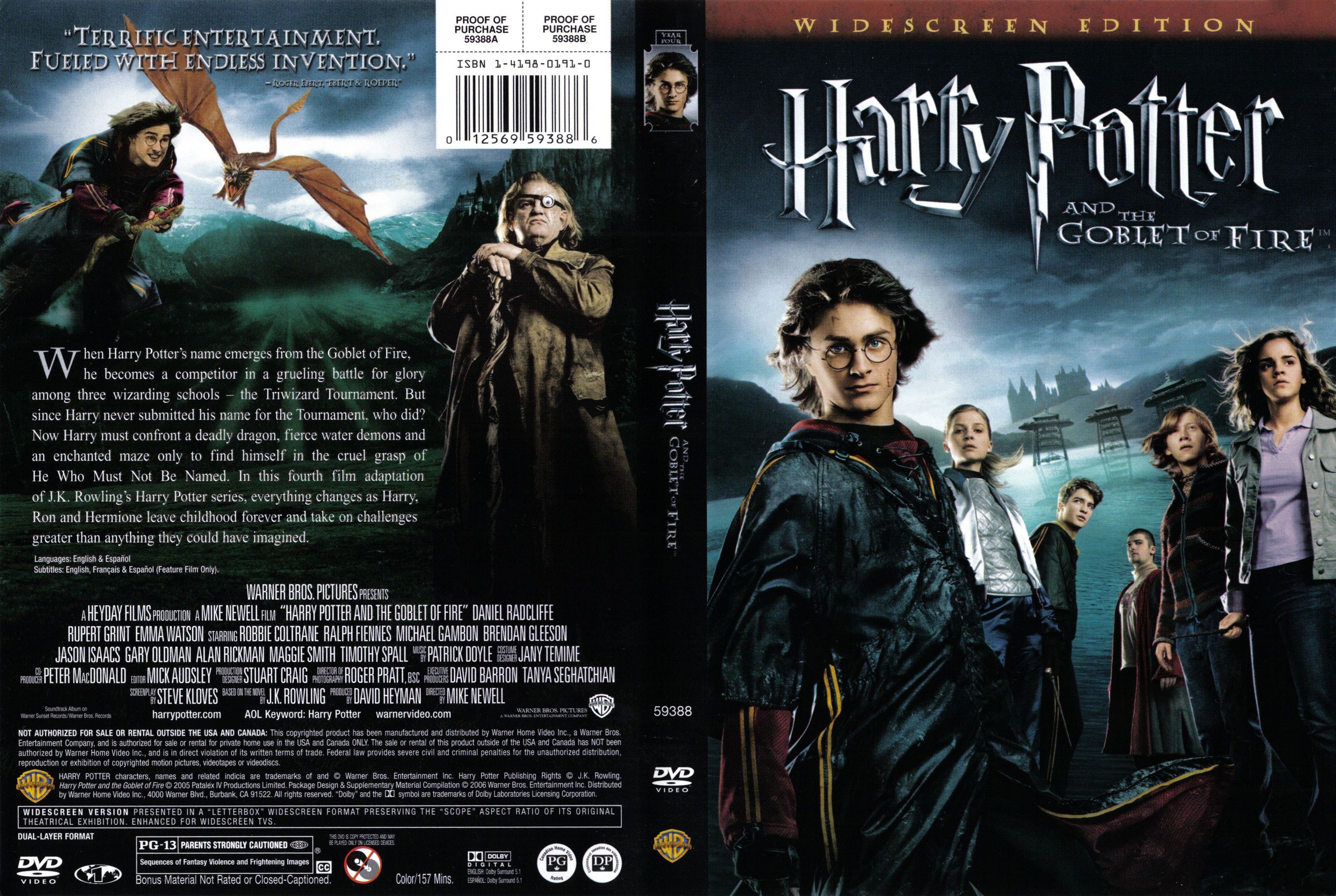 Harry Potter and the Goblet of Fire 2005 R1 | DVD Covers | Cover ...