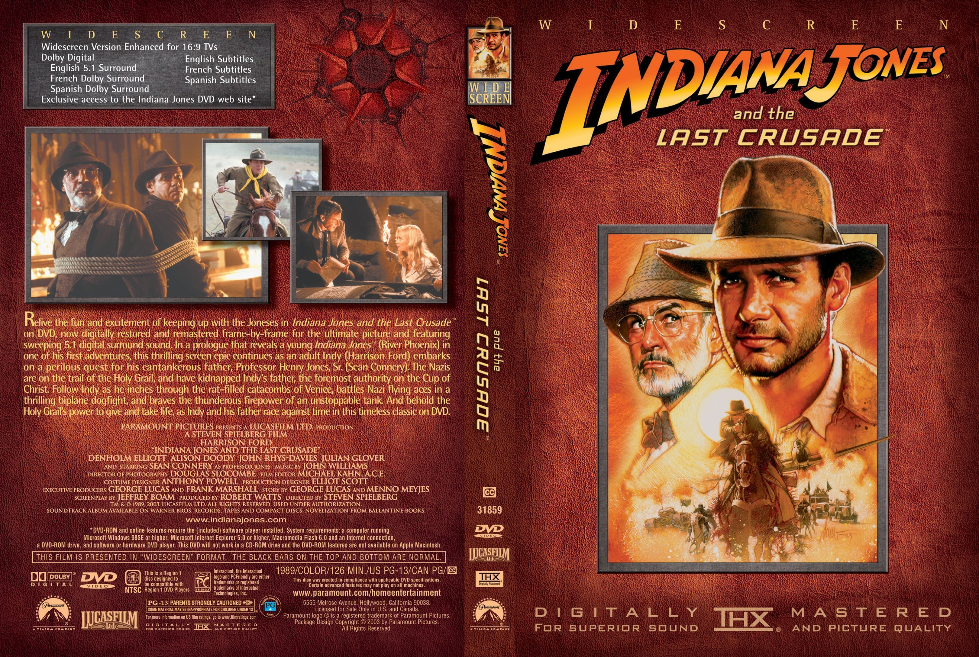 Indiana Jones And The Last Crusade 1989 WS R1 1 | DVD Covers | Cover ...