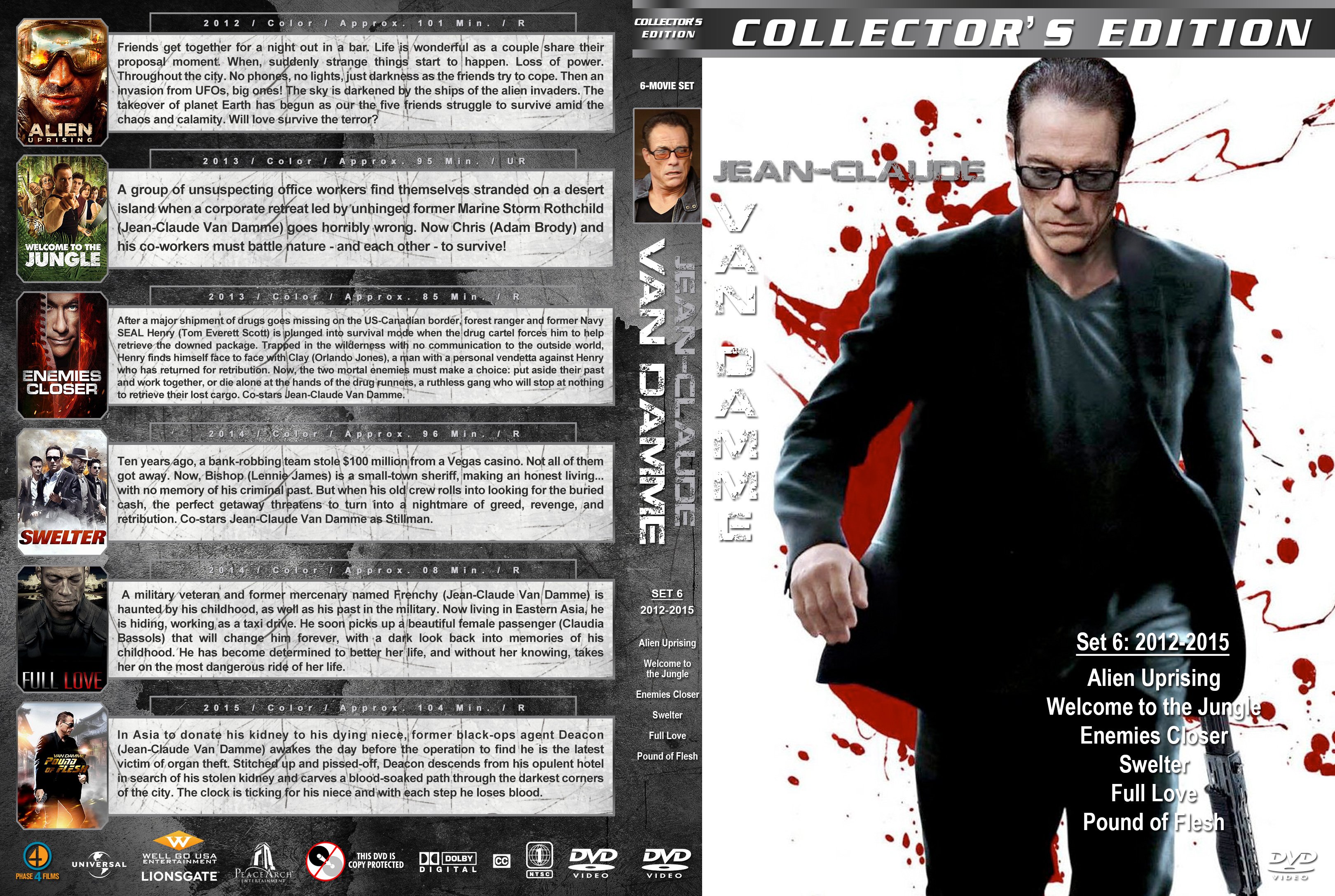 Jean Claude Van Damme Collection Set 6 R1 Covers | DVD Covers | Cover ...