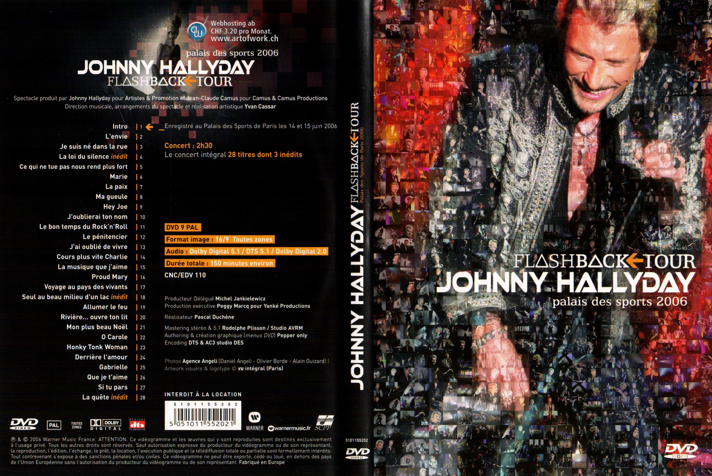 Johnny Hallyday Flashback Tour Palais des Sports 2006 | DVD Covers ...