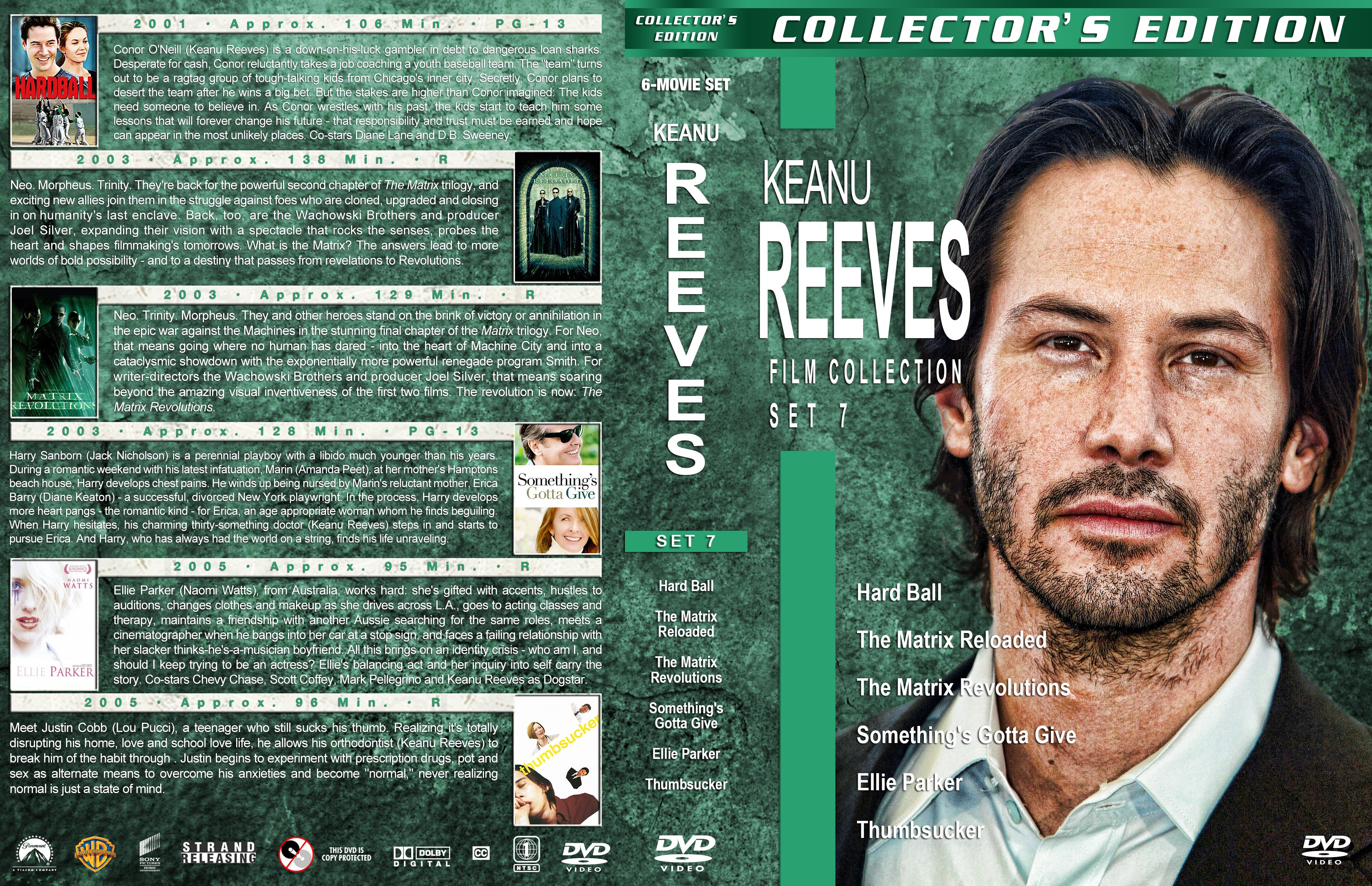 Keanu Reeves Film Collection Set 7 2001 2005 R1 Covers 1 | DVD Covers ...