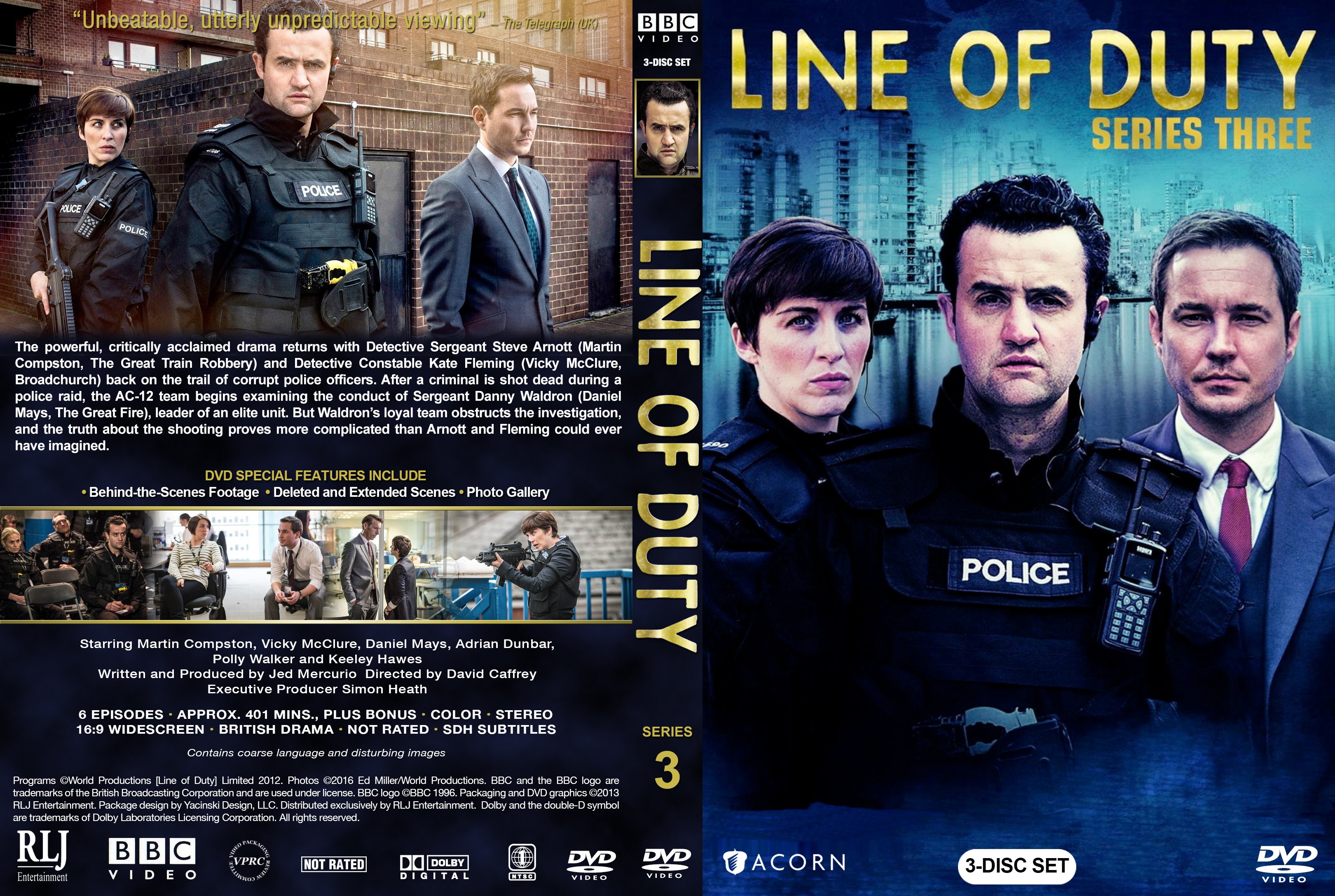 Line of Duty Series 3 2016 Covers labels 3 | DVD Covers | Cover Century ...