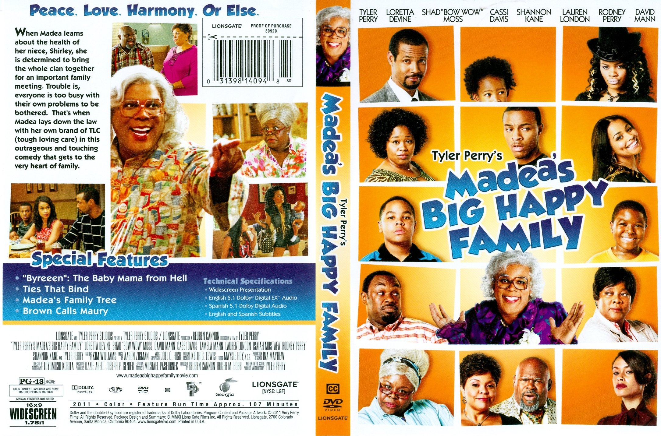 Madea s Big Happy Family 2011 WS R1 1 | DVD Covers | Cover Century ...