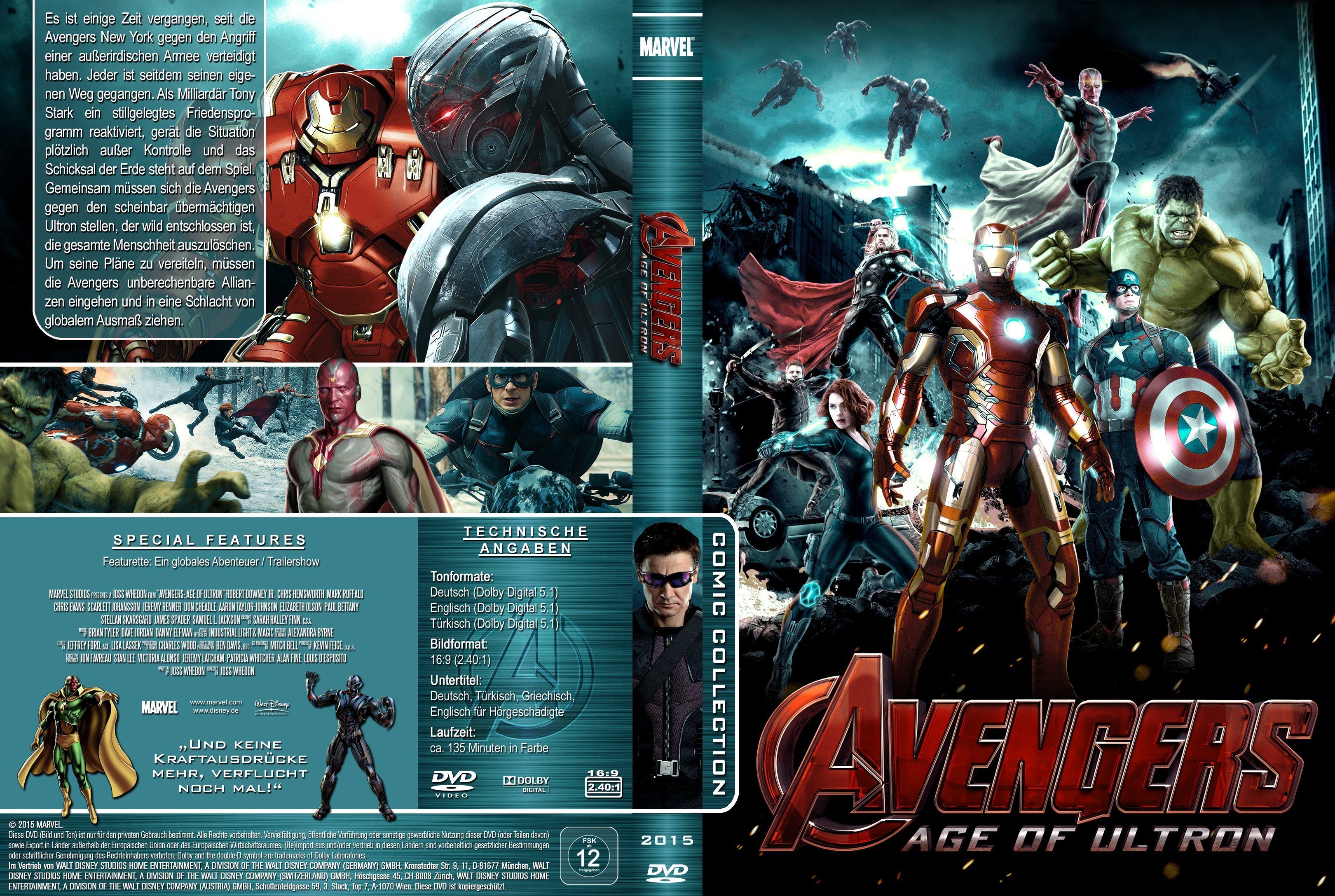 Marvel s The Avengers 2 Age of Ultron R2 German Cover | DVD Covers ...