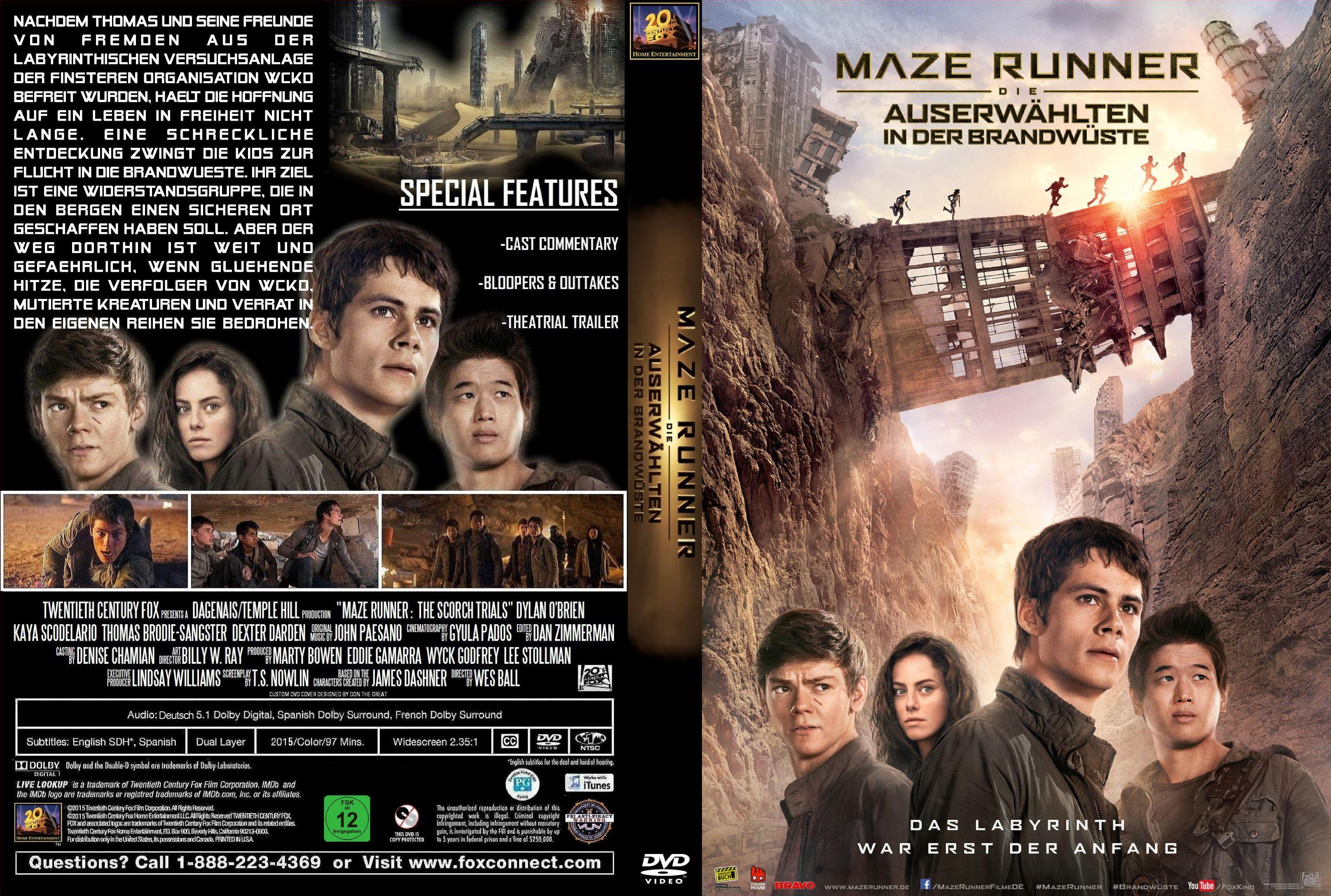Maze Runner Die Auserwahlten in der Brandwuste R2 GERMAN | DVD Covers ...