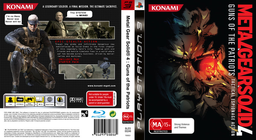 Metal Gear Solid 4 Guns of the Patriots DVD Australian PAL f | DVD ...