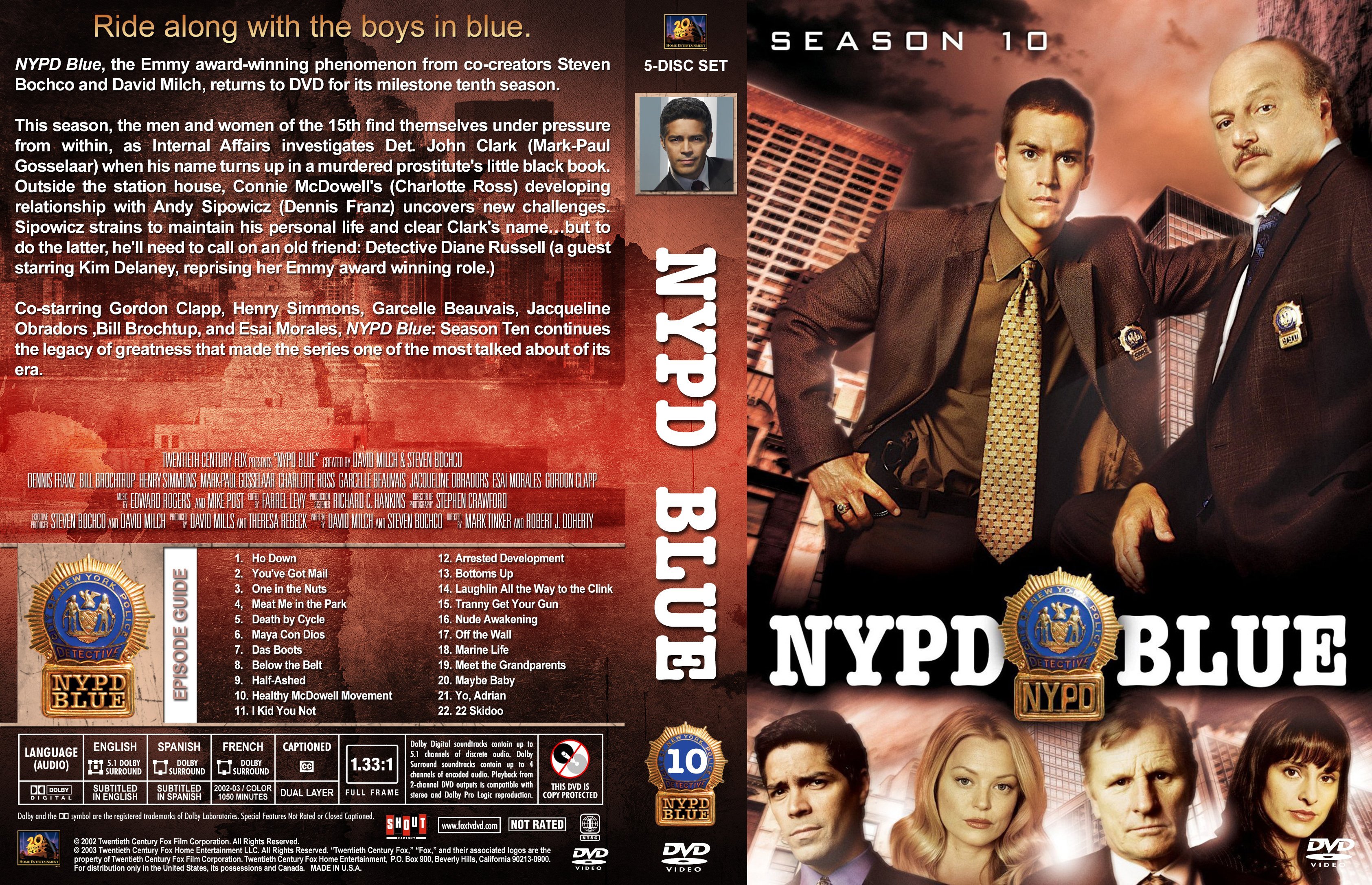 NYPD Blue Season 10 2002 R1 Covers 1 | DVD Covers | Cover Century ...