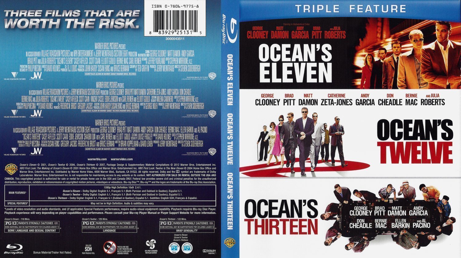 Ocean S Eleven Ocean S Twelve Ocean S Thirteen Dvd Covers Cover