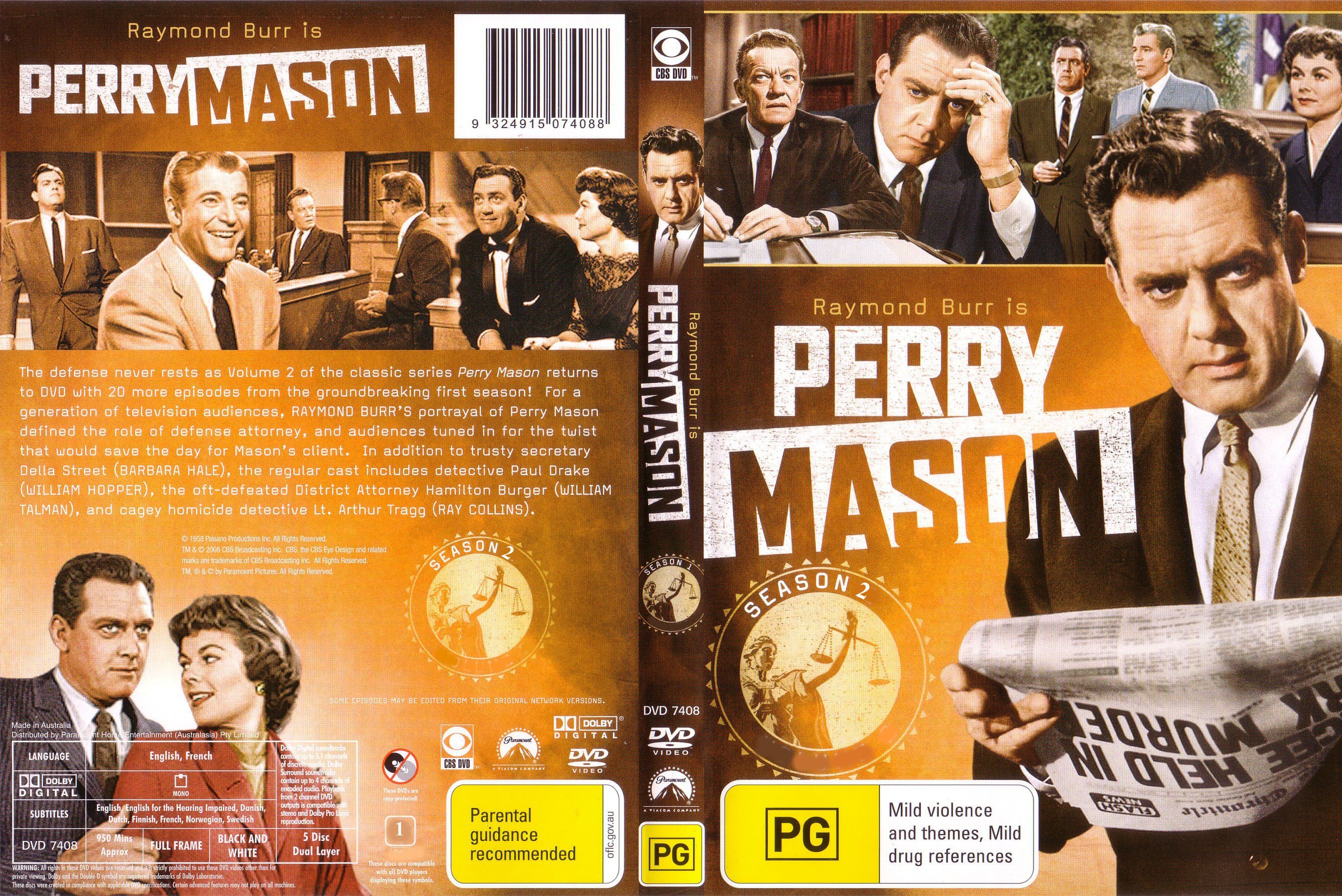 Perry Mason Complete Season 2 DVD Label 4 | DVD Covers | Cover Century ...