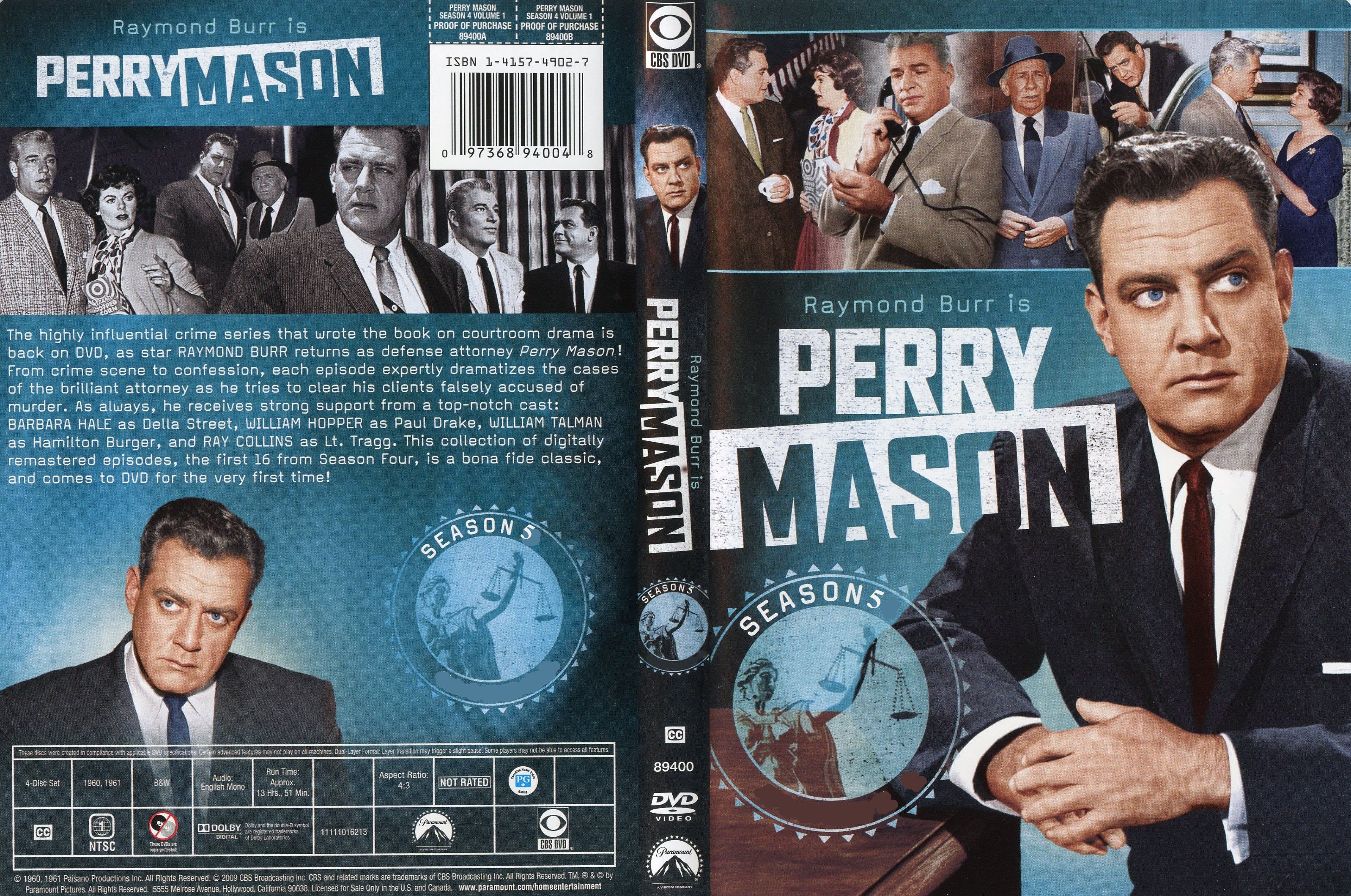 Perry Mason Complete Season 5 DVD Labels 4 | DVD Covers | Cover Century ...