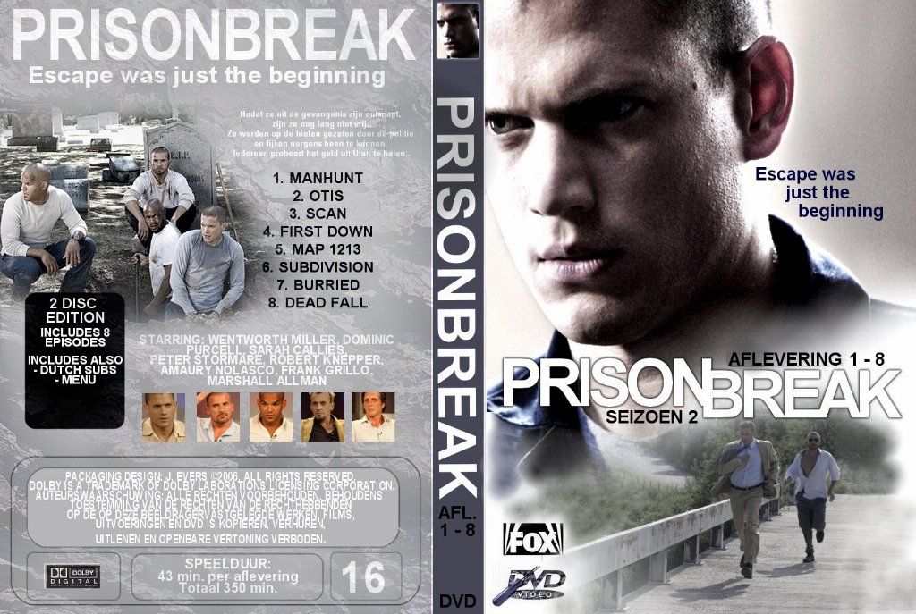 Prison Break Season 2 Ep. 01 08 DVD NL CUSTOM | DVD Covers | Cover ...
