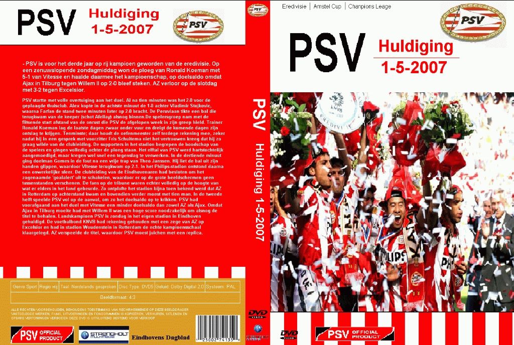 Psv Huldiging 1 5 2007 DVD NL | DVD Covers | Cover Century | Over 1.000 ...