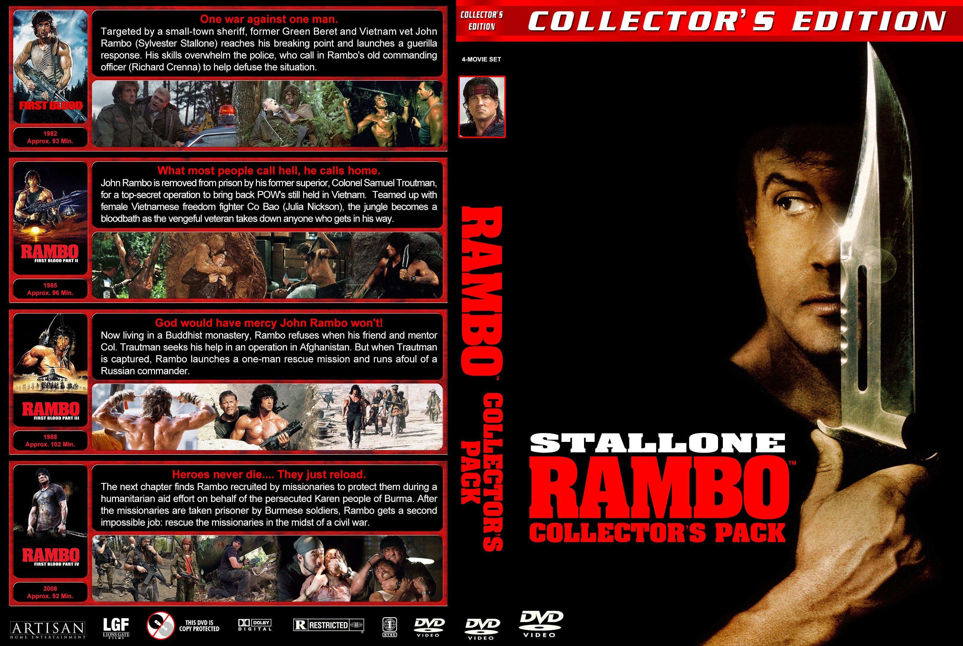 Rambo Collector s Pack 1982 2008 R1 Covers 2 | DVD Covers | Cover ...