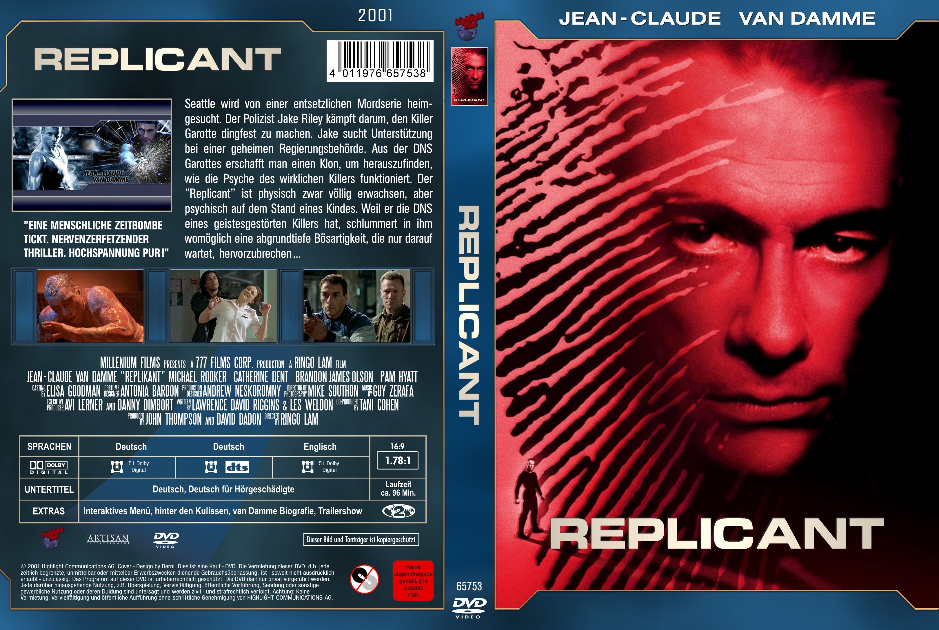 Replicant Jean Claude Van Damme Collection 2001 R2 German | DVD Covers | Cover Century | Over 1. ...