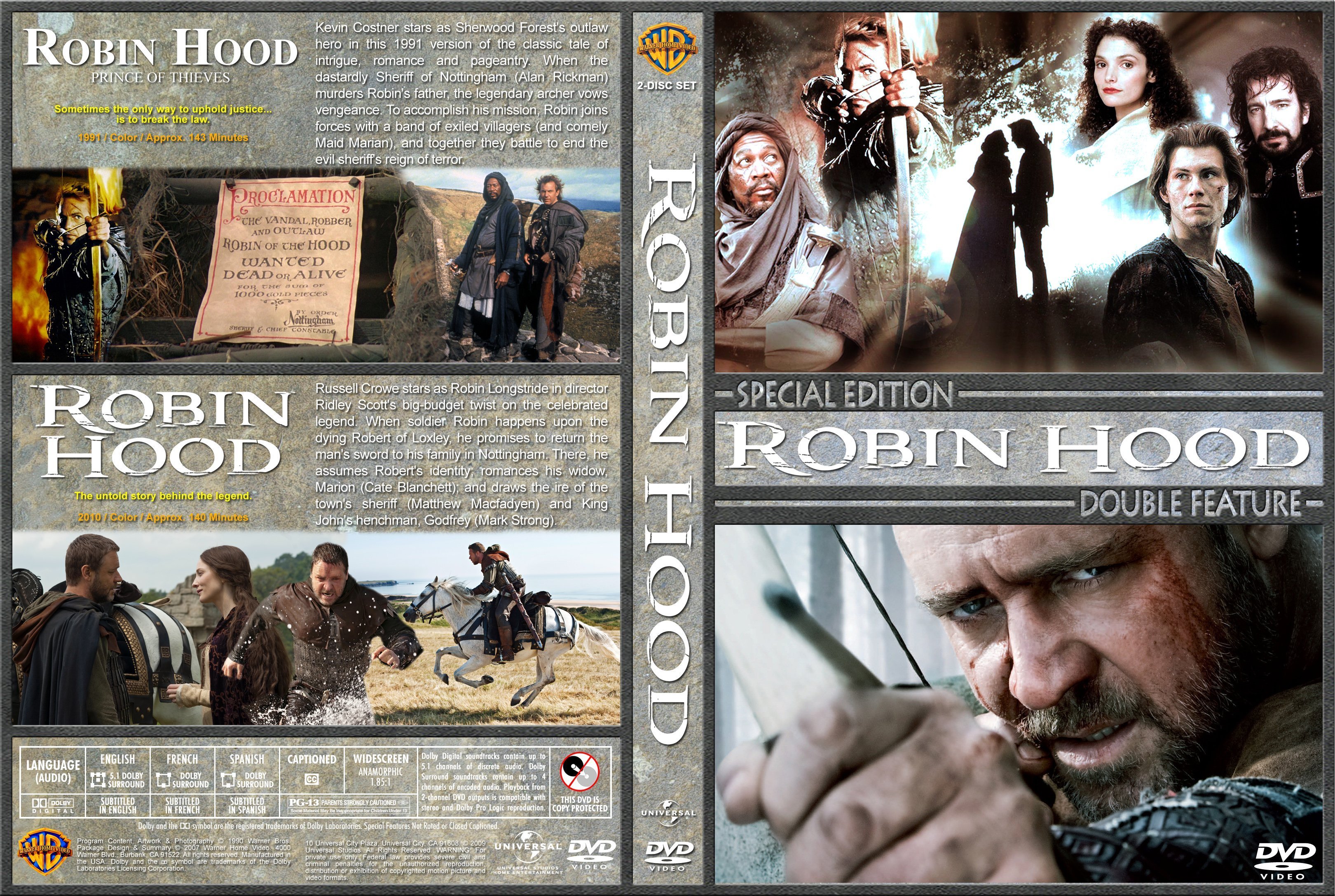 Robin Hood Double Feature 1991 2010 R1 Covers 1 | DVD Covers | Cover ...