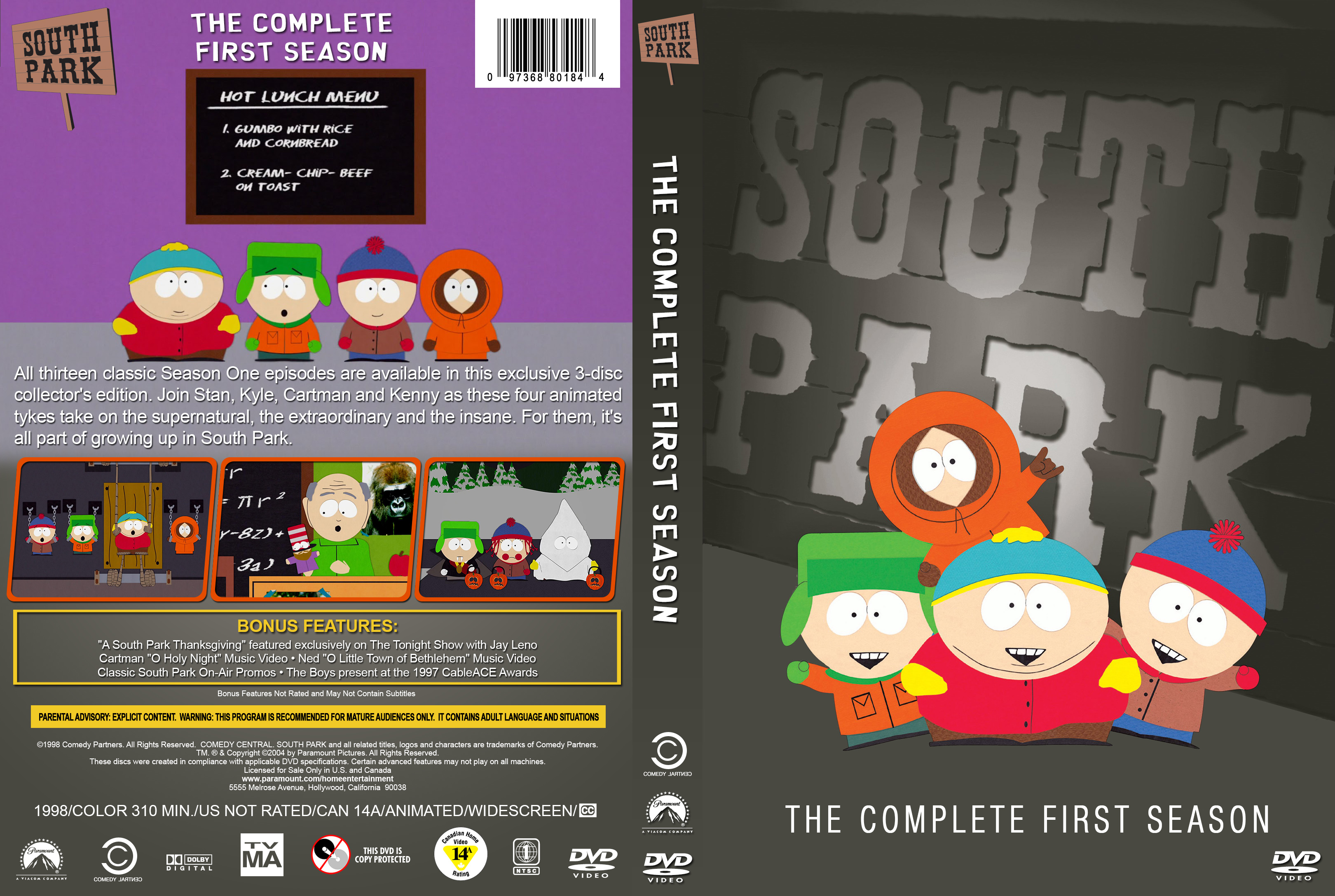 South Park Season 1 1997 R1 | DVD Covers | Cover Century | Over 1.000. ...