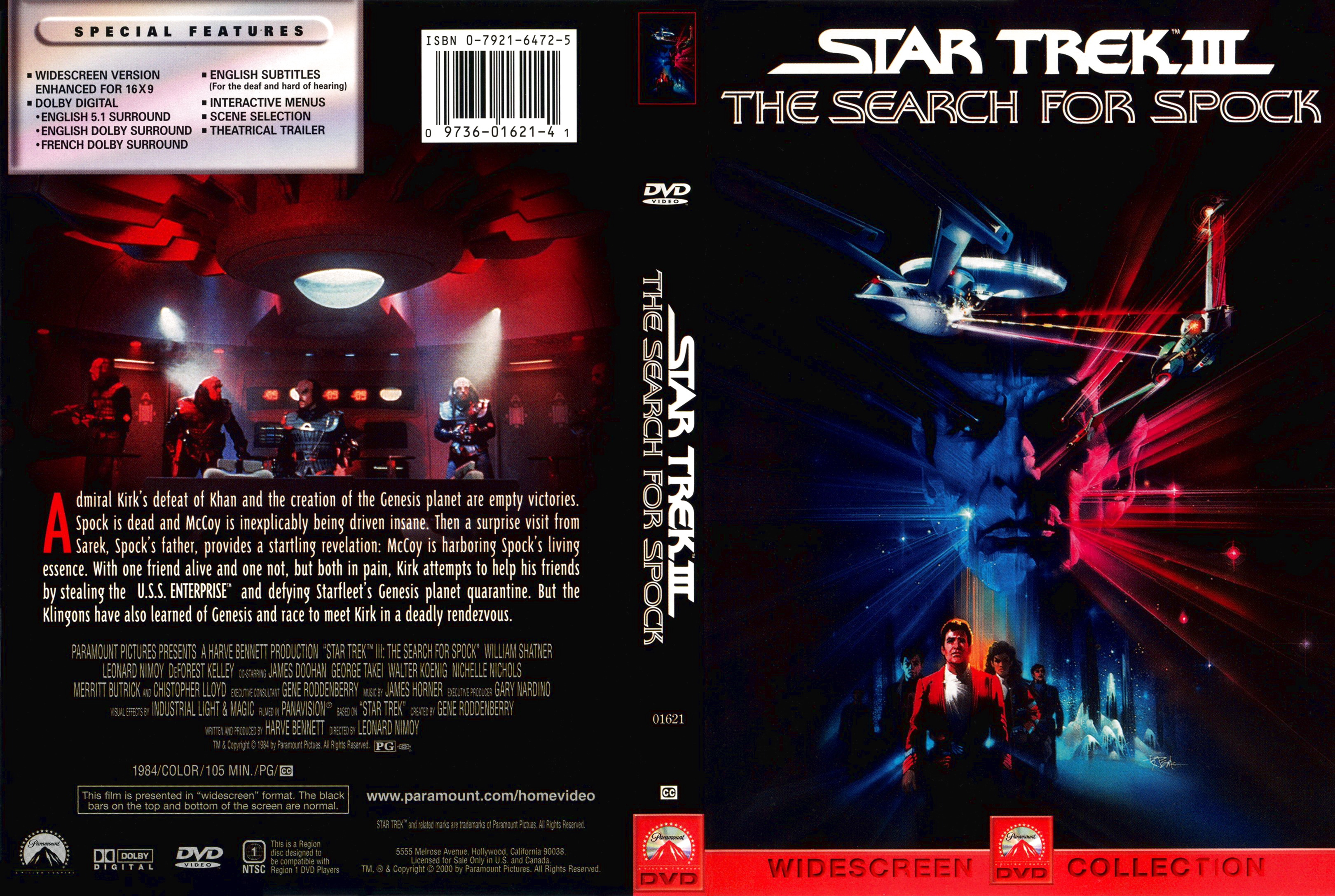 Star Trek III The Search For Spock 1984 | DVD Covers | Cover Century ...
