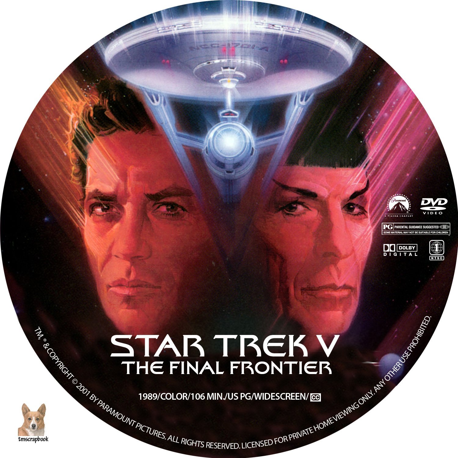 Star Trek V The Final Frontier 1989 R1 Labels 1 | DVD Covers | Cover ...