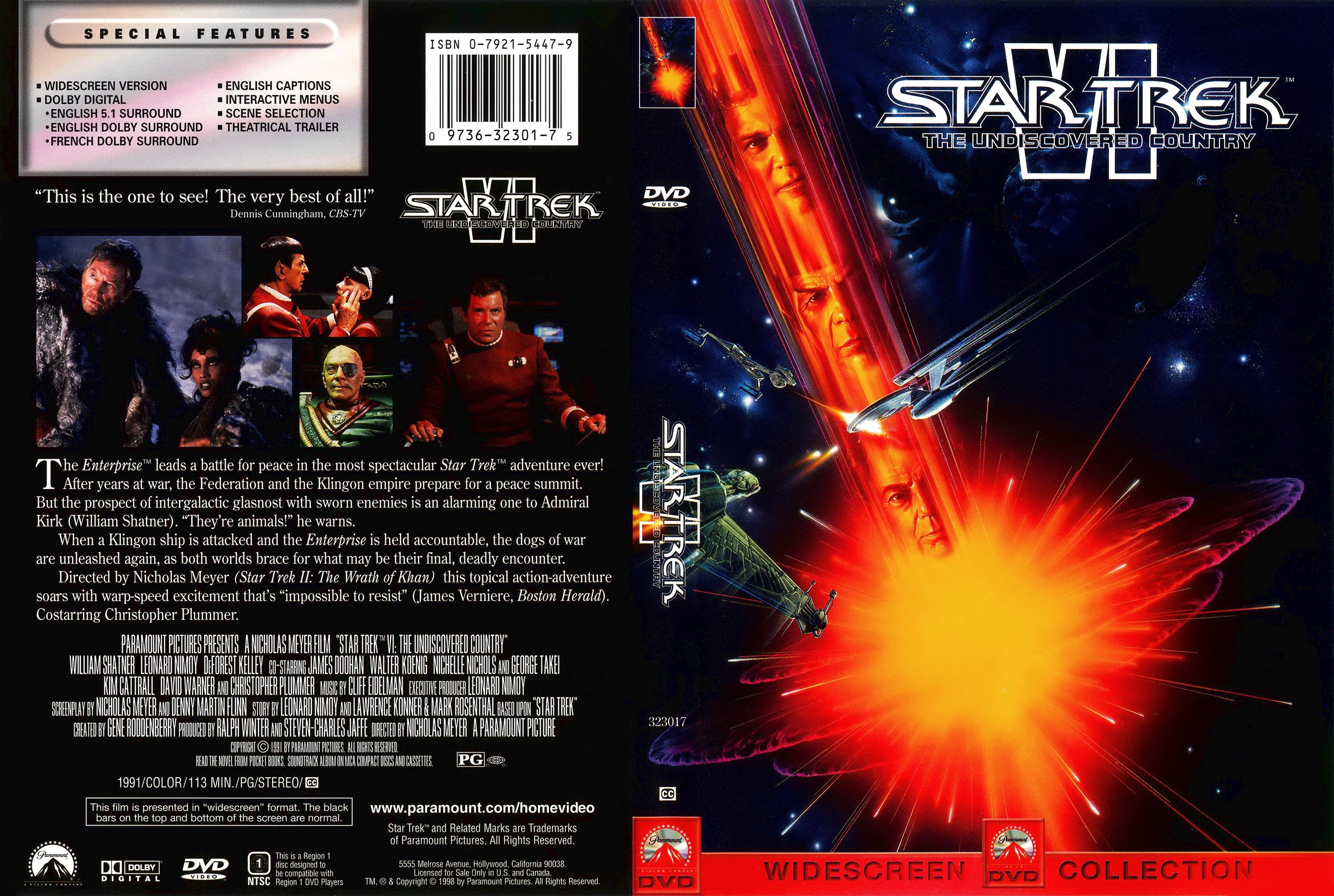 Star Trek VI The Undiscovered Country 1991 | DVD Covers | Cover Century ...