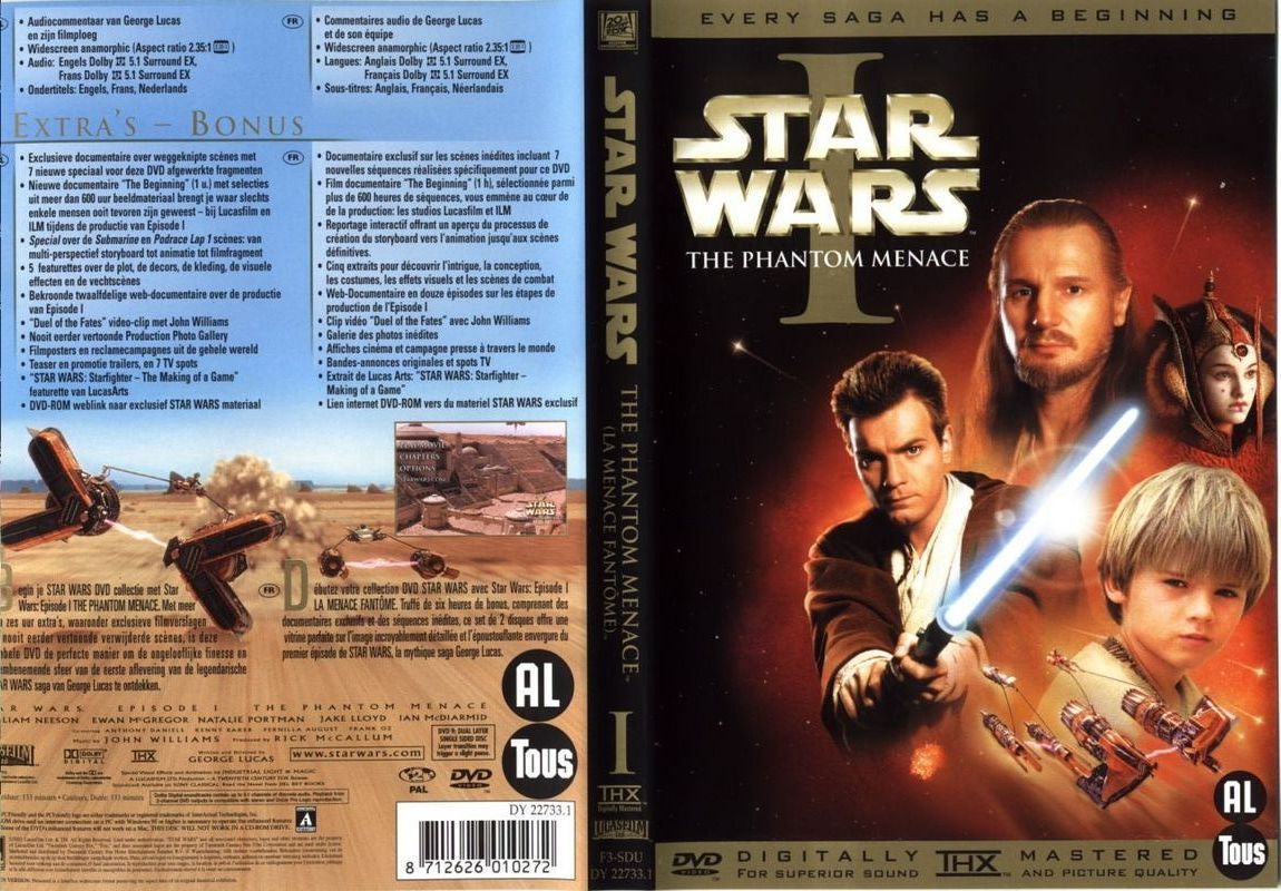 Star Wars Episode 1 The Phantom Menace DVD NL CUSTOM | DVD Covers ...