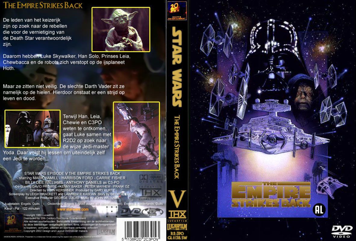 Star Wars Episode 5 The Empire Strikes Back Dutch Custom FRONT MISC DVD ...