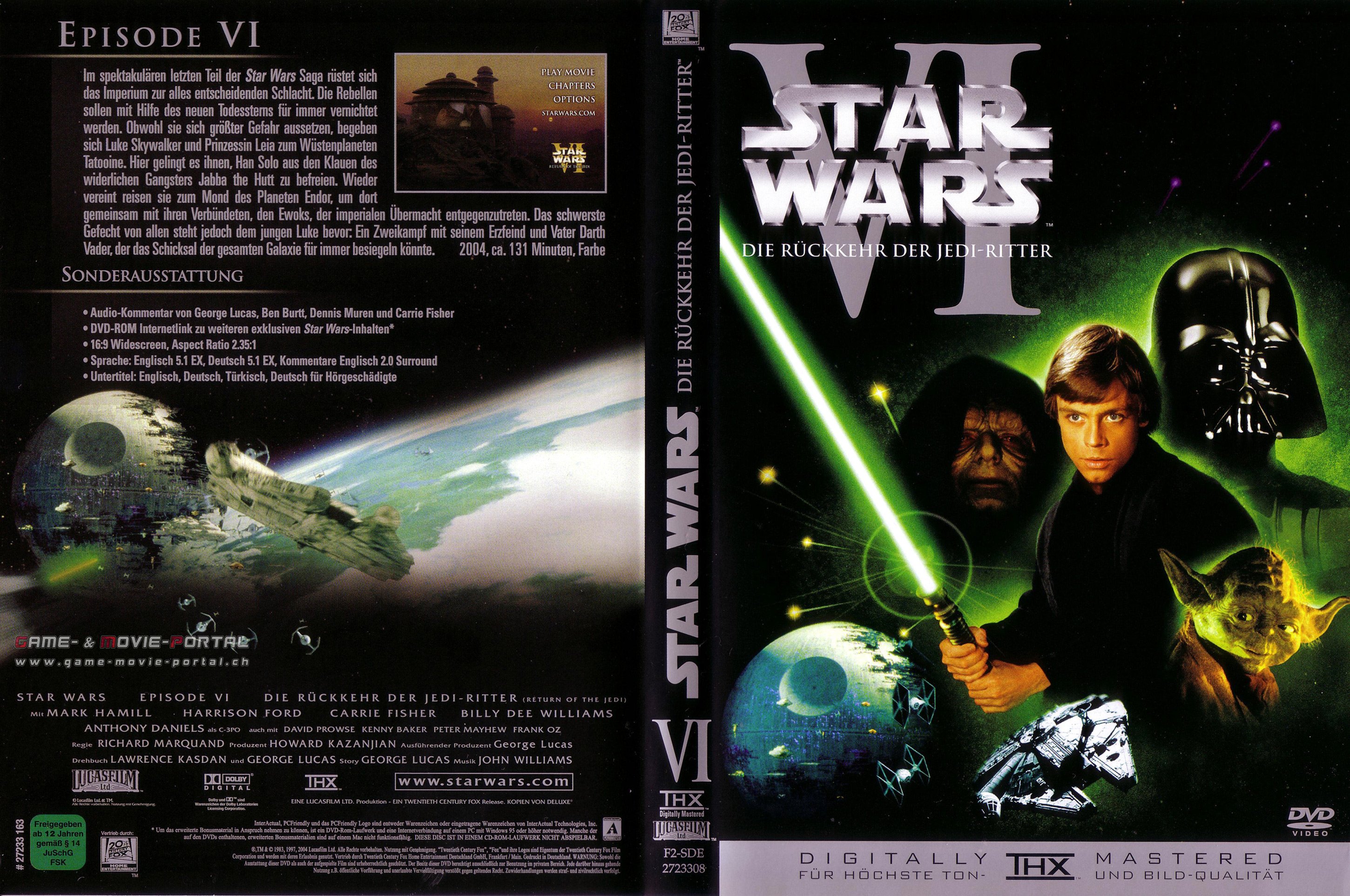 Star Wars Episode 6 Die Rueckkehr der Jedi Ritter dvd cover german ...