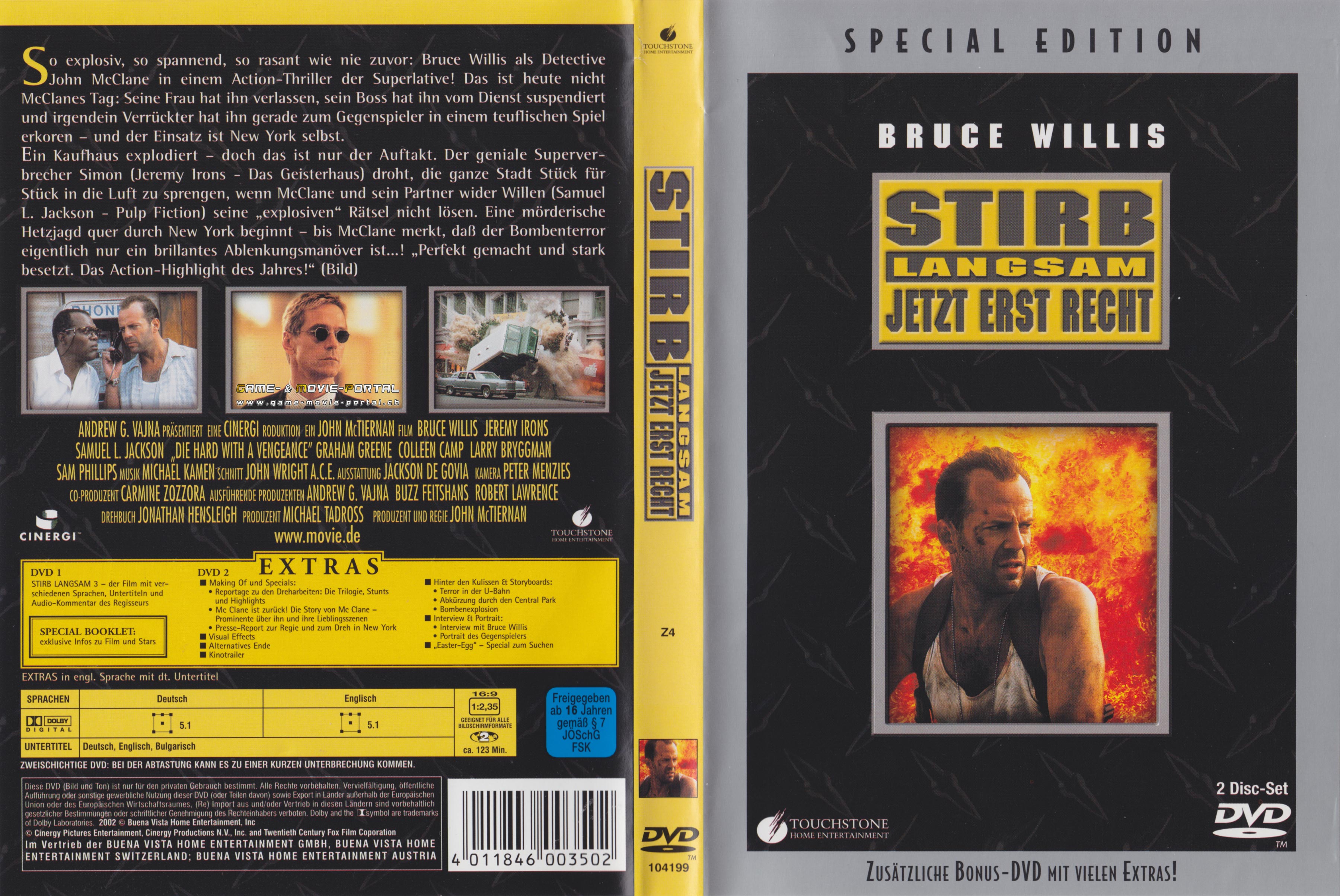 Stirb Langsam 3 Jetzt erst Recht Die Hard 3 With a Vengeance | DVD ...