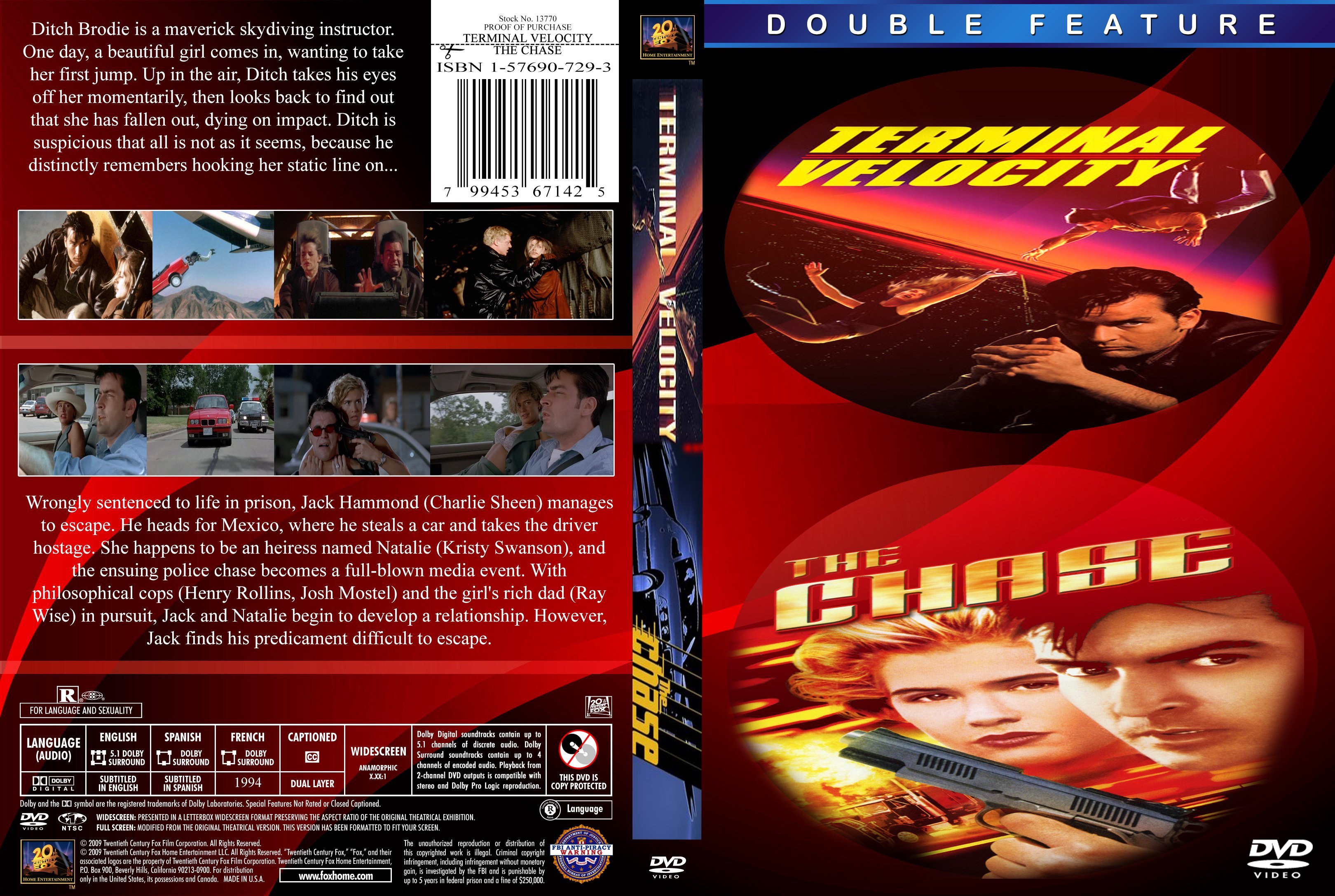 Terminal Velocity The Chase Double Feature 1994 R1 Cover | DVD Covers ...